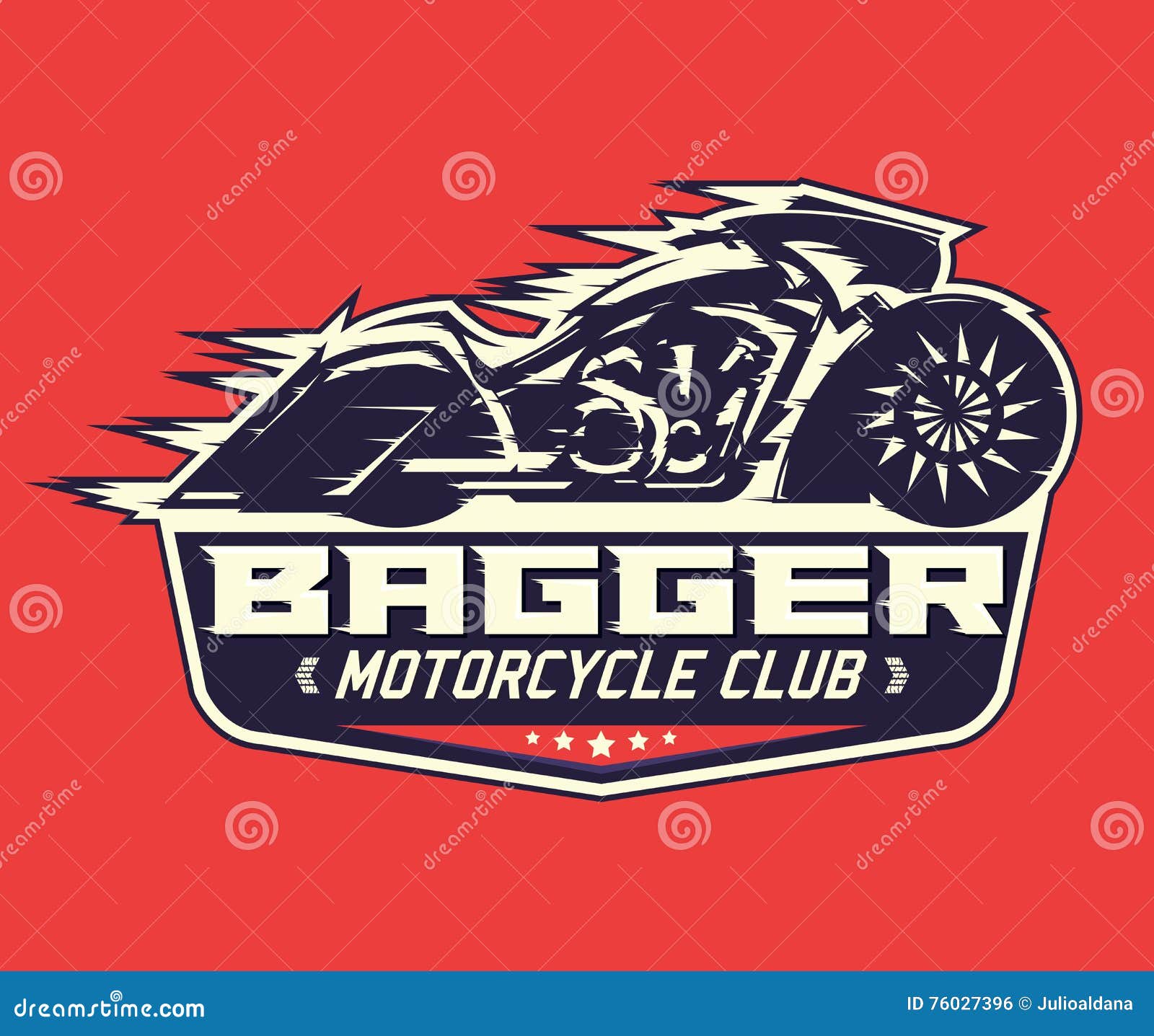Bagger Custom Motorcycle Circular Badge Cartoon Vector | CartoonDealer ...