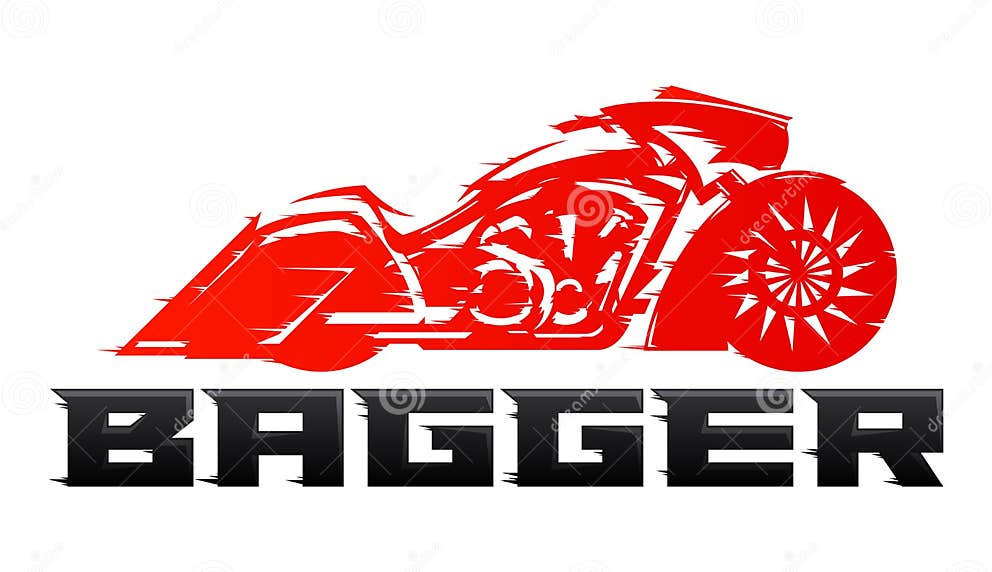 Bagger Motorcycle Vector Emblem Design. Stock Vector - Illustration of ...