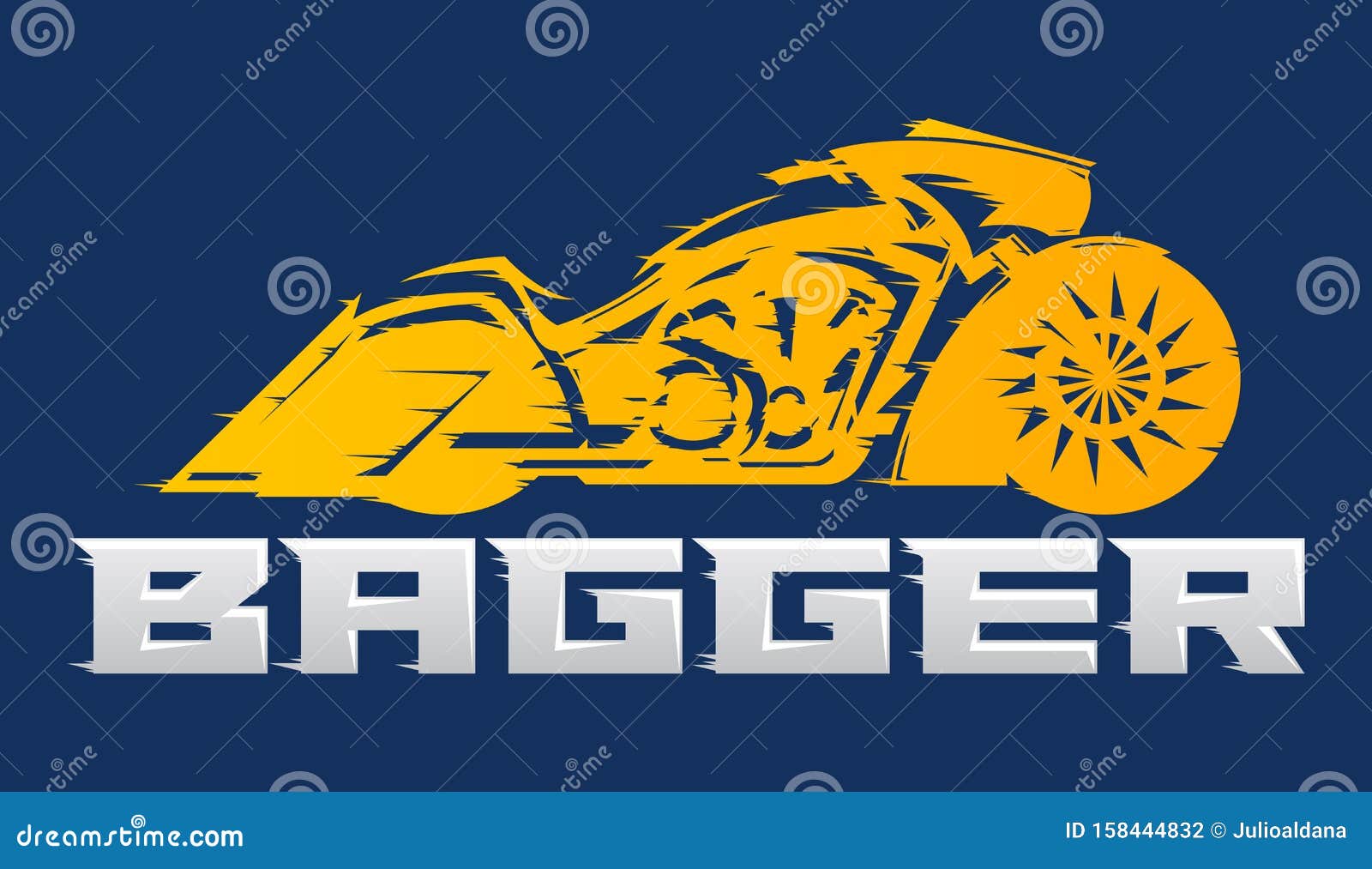 Bagger Motorcycle Badge Vector Illustration | CartoonDealer.com #76027396