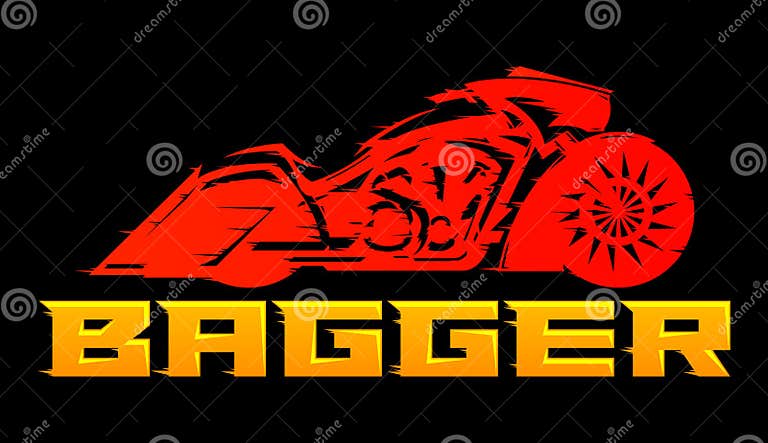 Bagger Motorcycle Vector Emblem Design. Stock Vector - Illustration of ...