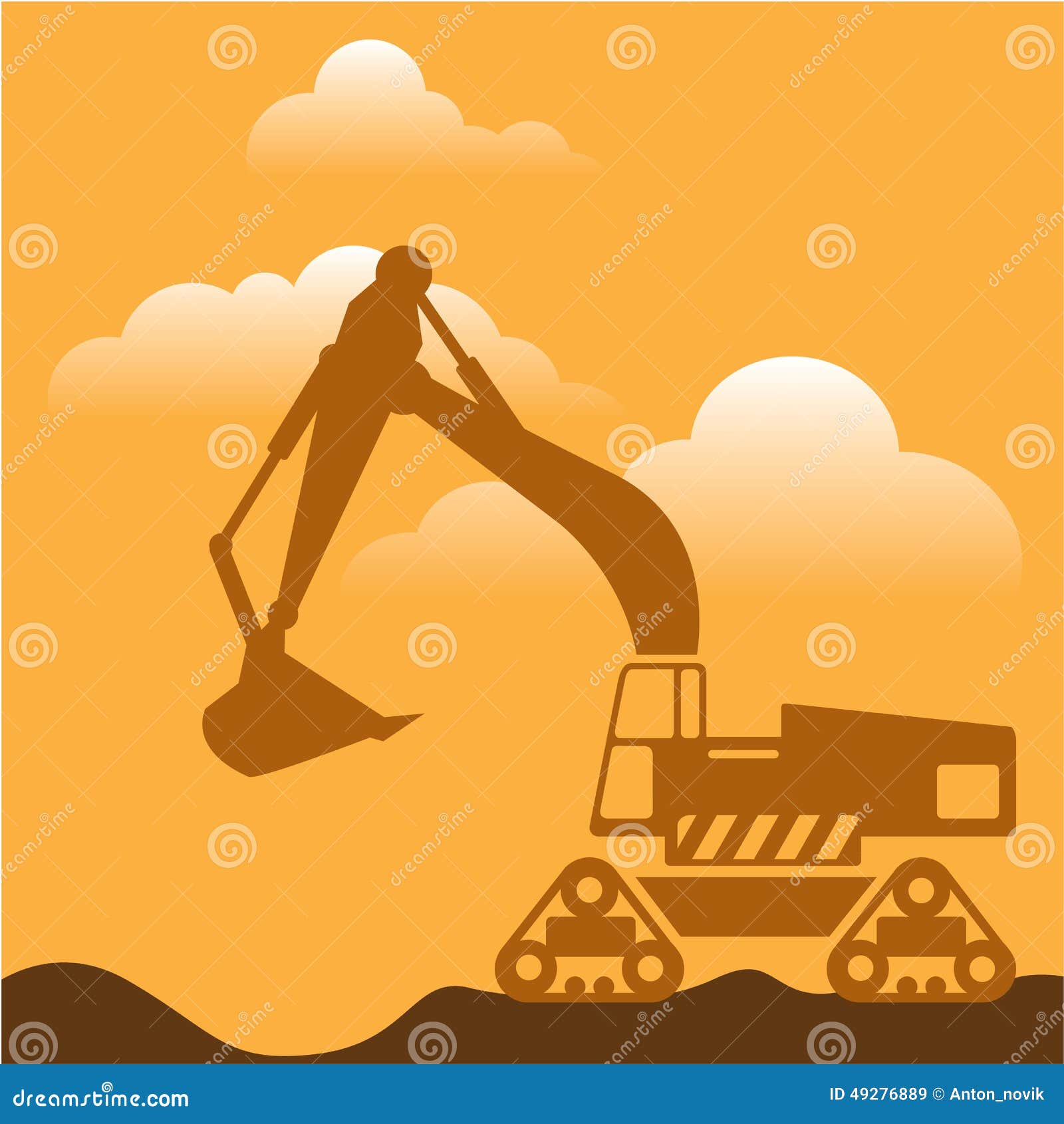 Bagger Vector vektor abbildung. Illustration von hydraulisch - 49276889