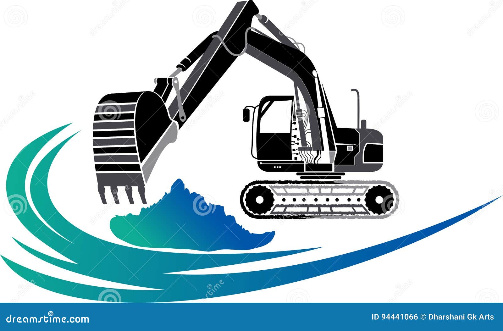 Baggerlogo vektor abbildung. Illustration von industrie - 94441066