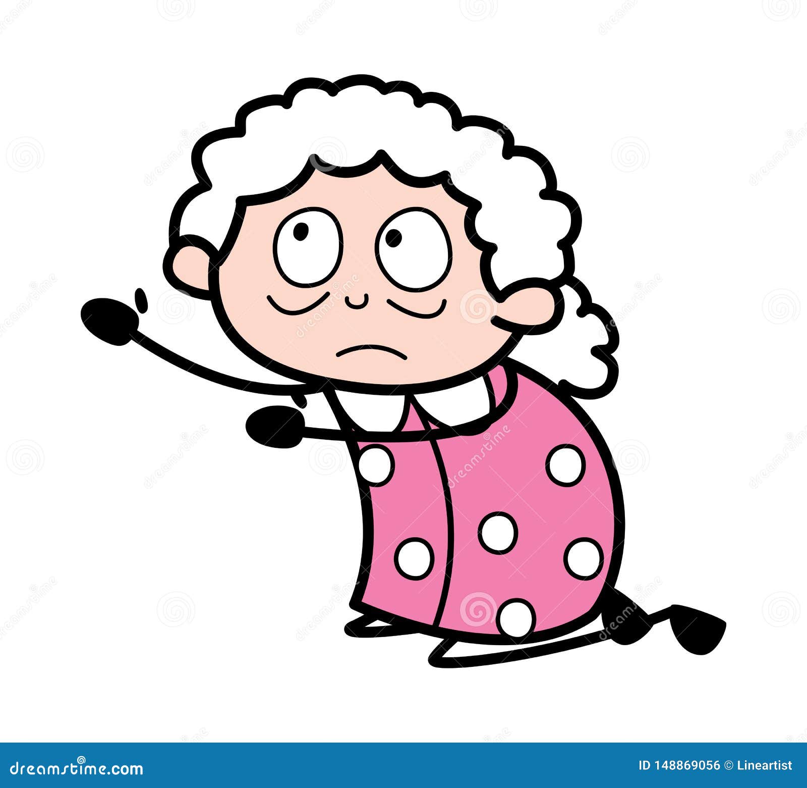 Bagging - Old Cartoon Granny Vector Illustration Stock Illustration ...