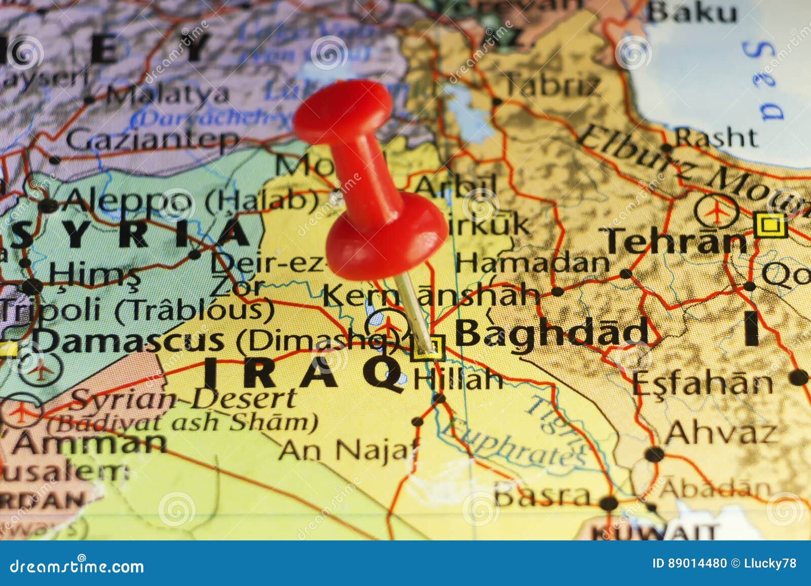 Baghdad Capital City of Iraq Stock Photo - Image of cartography ...