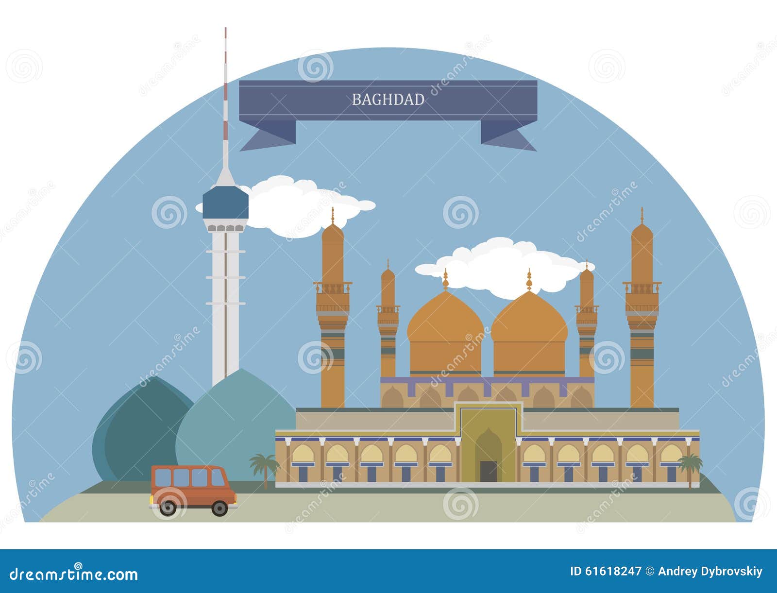 Baghdad Architecture Vector City Skyline, Travel Cityscape With ...