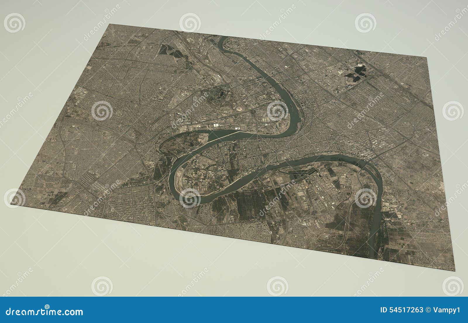 Baghdad Streets and Buildings Map Stock Illustration - Illustration of ...
