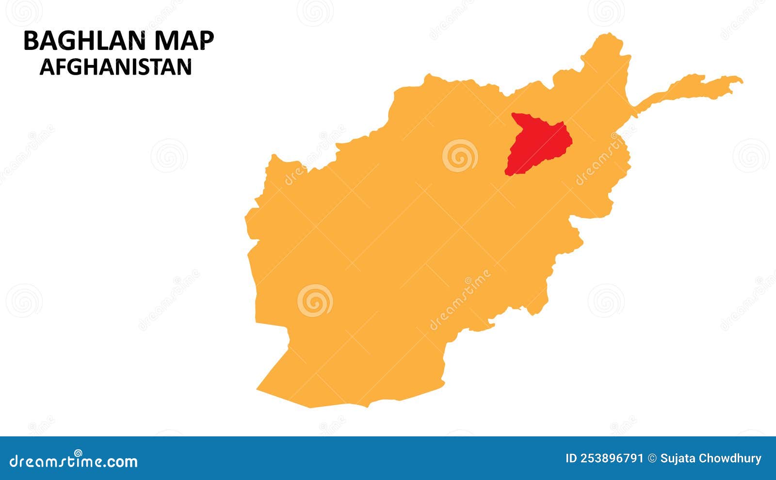 Baghlan State And Regions Map Highlighted On Afghanistan Map Cartoon ...