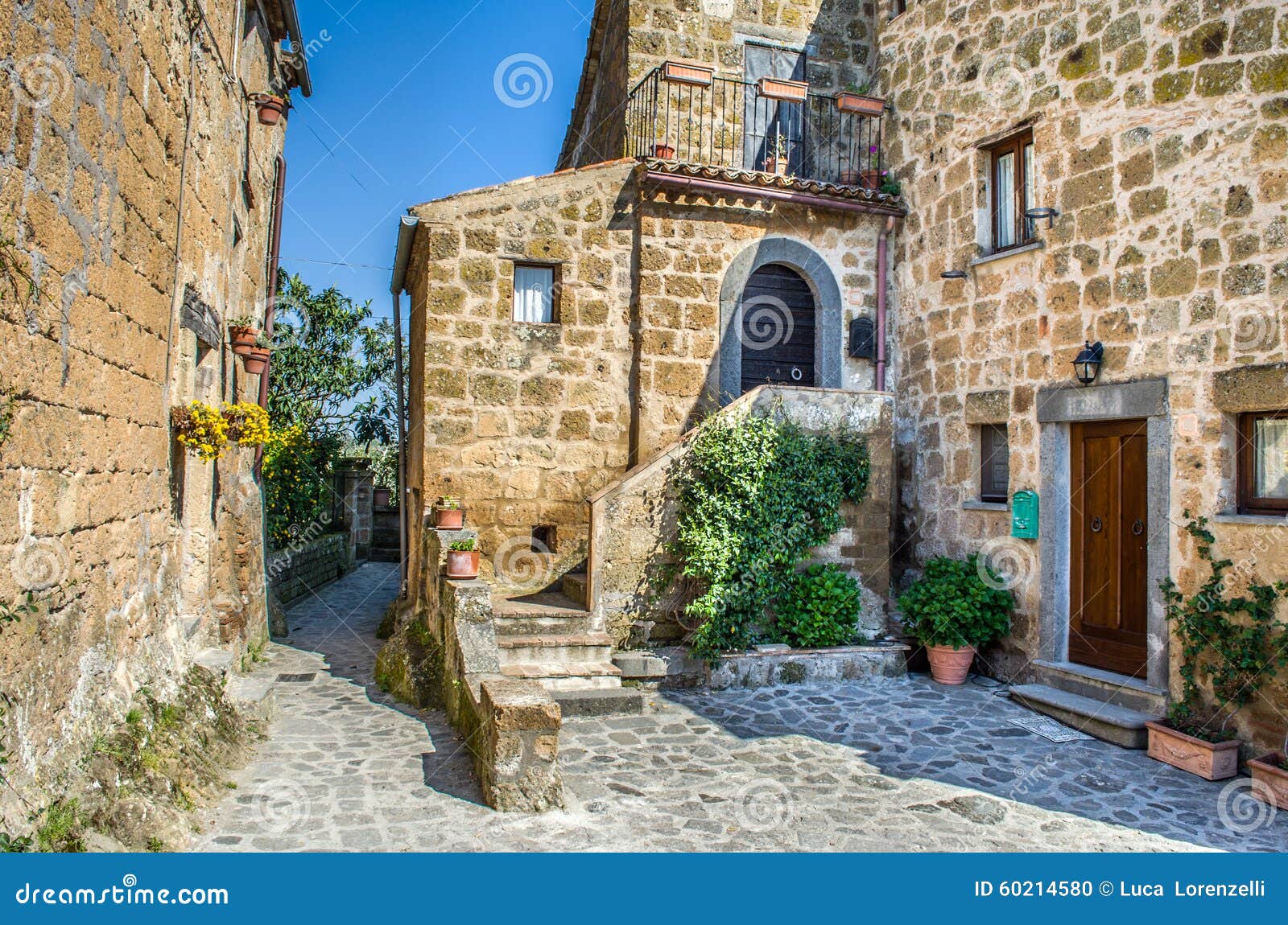 Bagnoregio Italian Village Houses Stock Photo - Image of viterbo ...