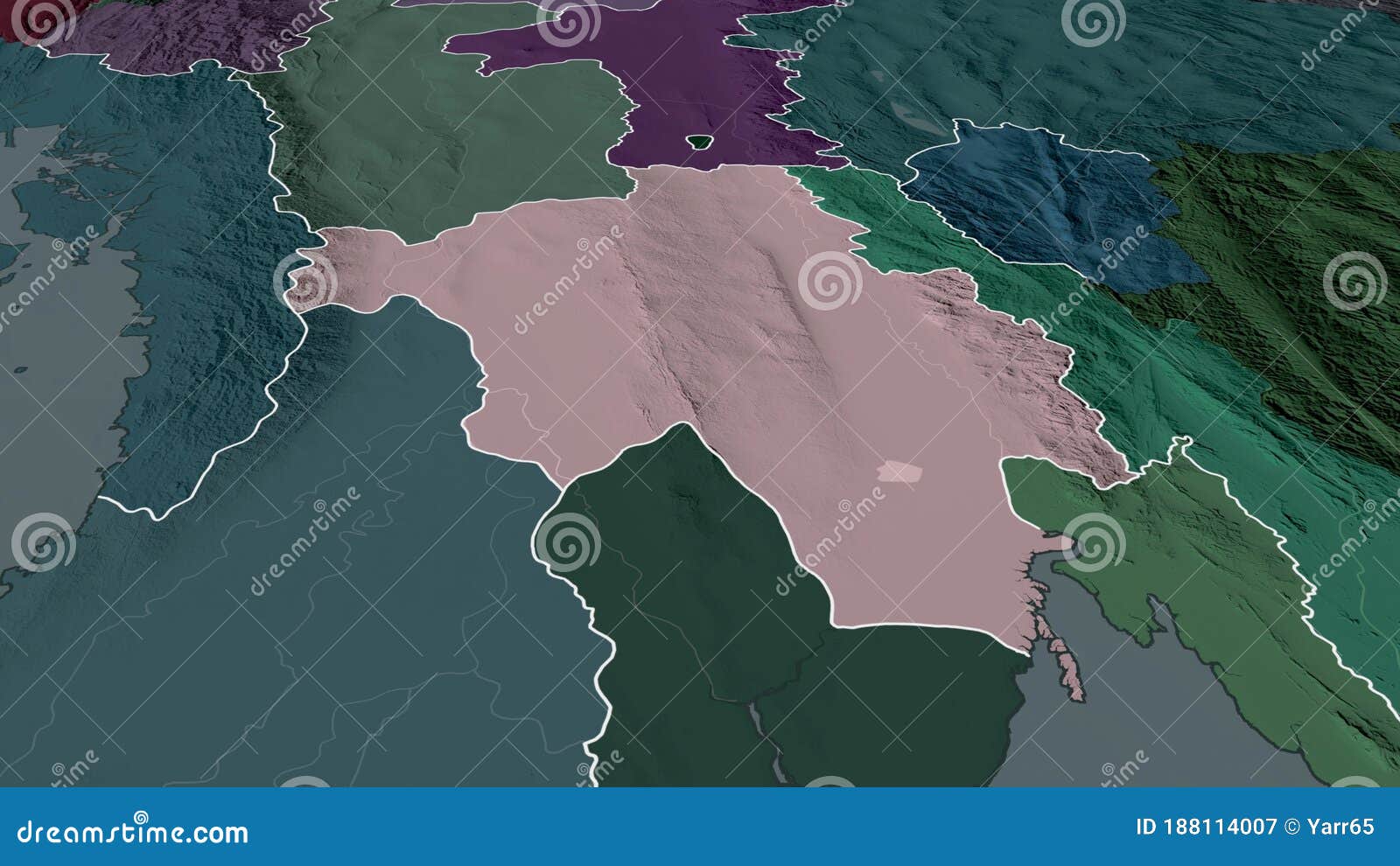 Bago, Myanmar - Highlighted. Administrative Stock Illustration ...