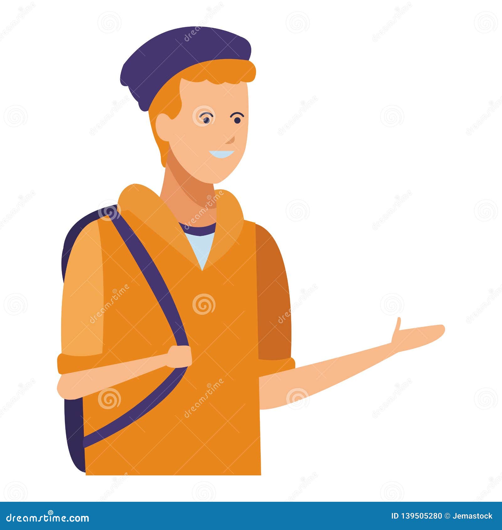 Bagpack Del Individuo Casual Ilustración del Vector - Ilustración de ...