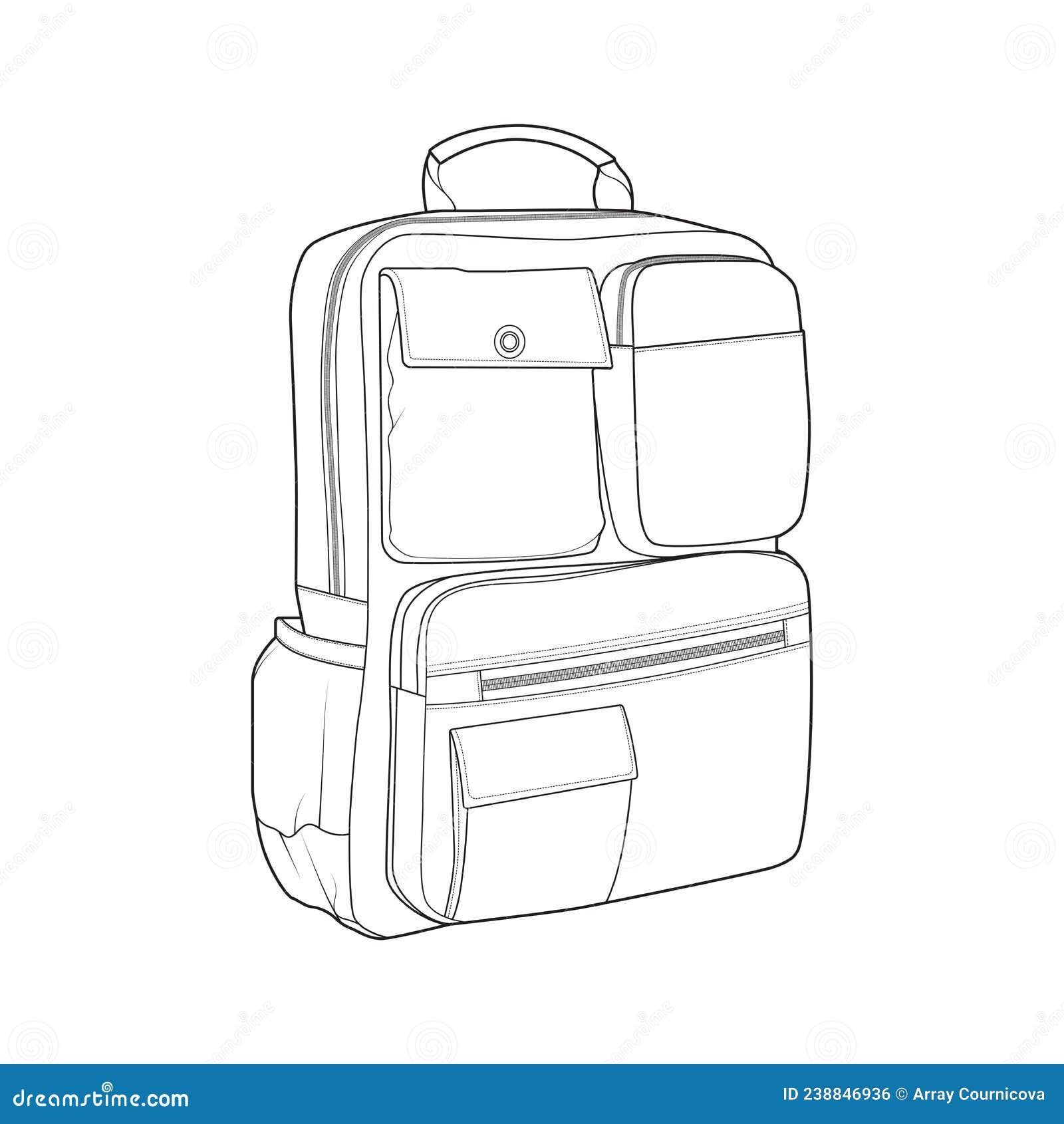 Bagpack Outline Drawing Vector, Bagpack in a Sketch Style, Trainers ...