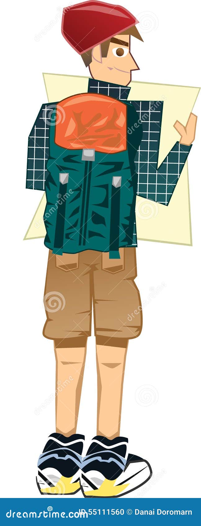 Bagpacker cartoon vector stock vector. Illustration of clipart - 55111560