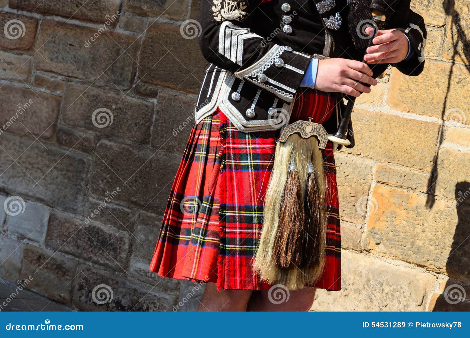 Typical Player In Traditional Bergamo Bagpipe From The Alpine Valleys ...