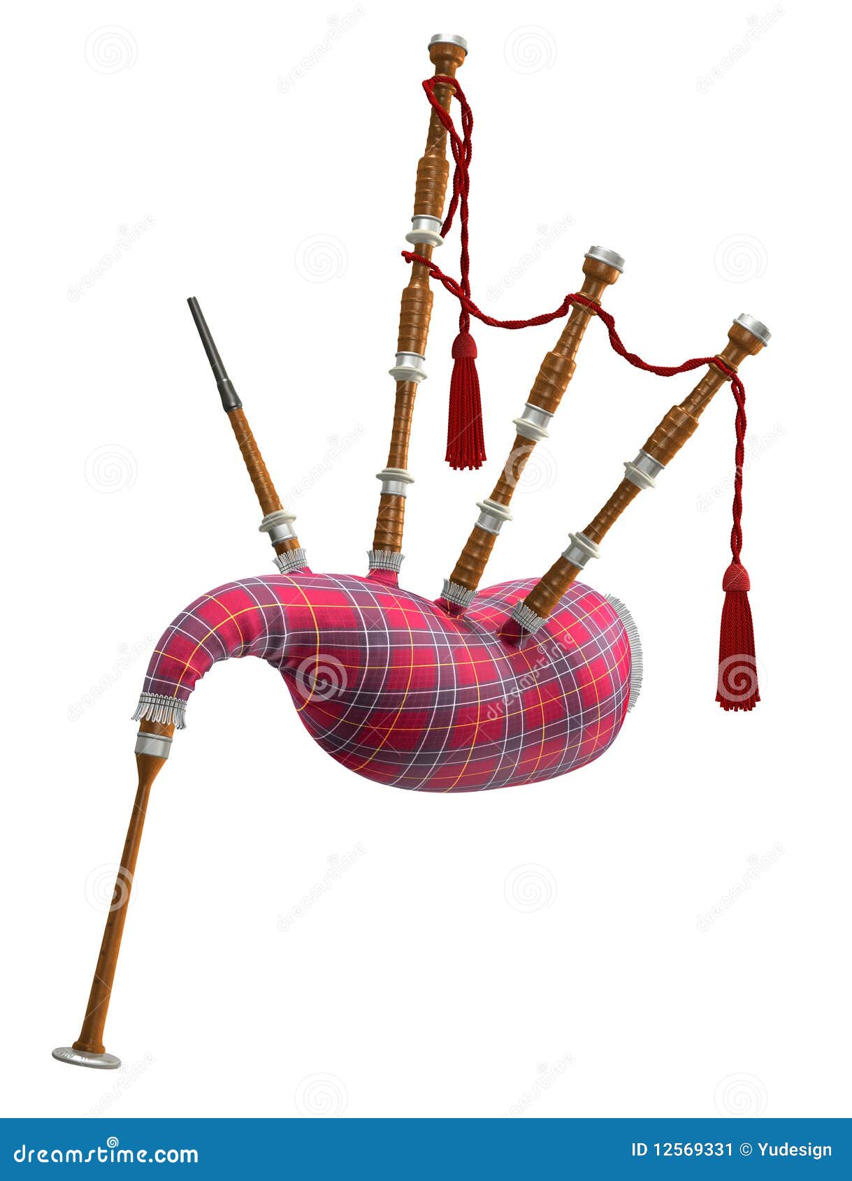 Bagpipes stock illustration. Illustration of tartan, decoration - 12569331