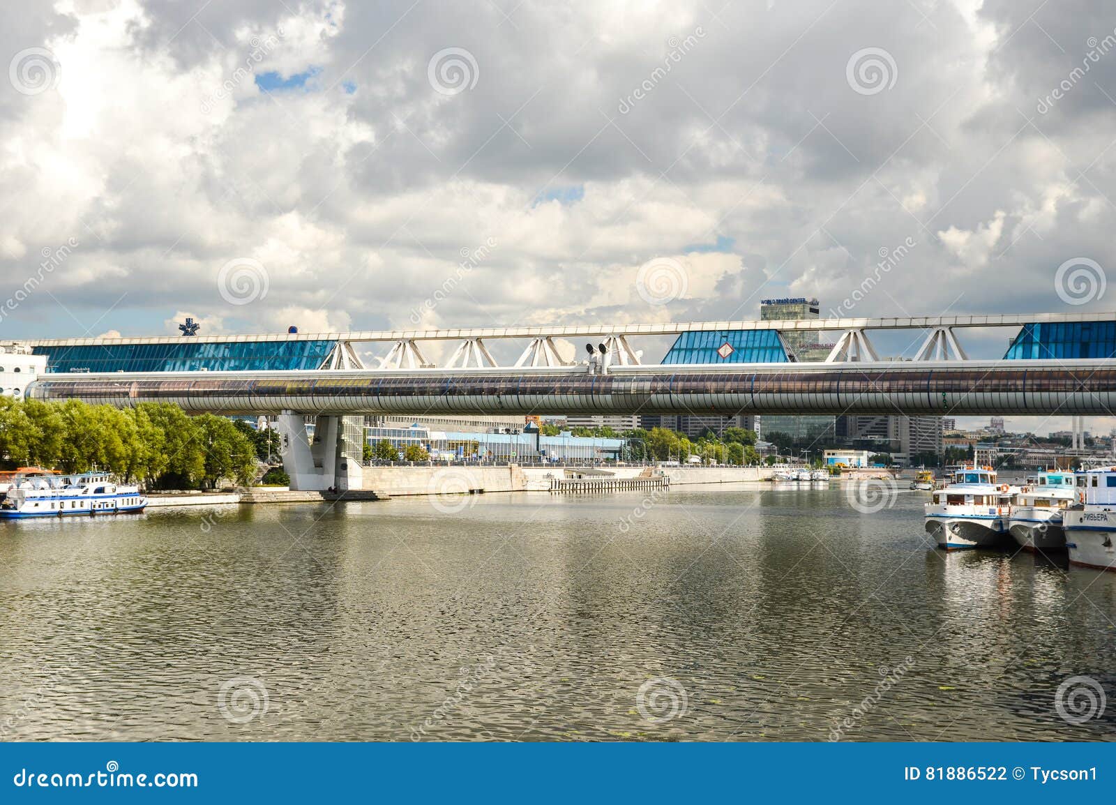 Bagration bridge editorial photography. Image of office - 81886522