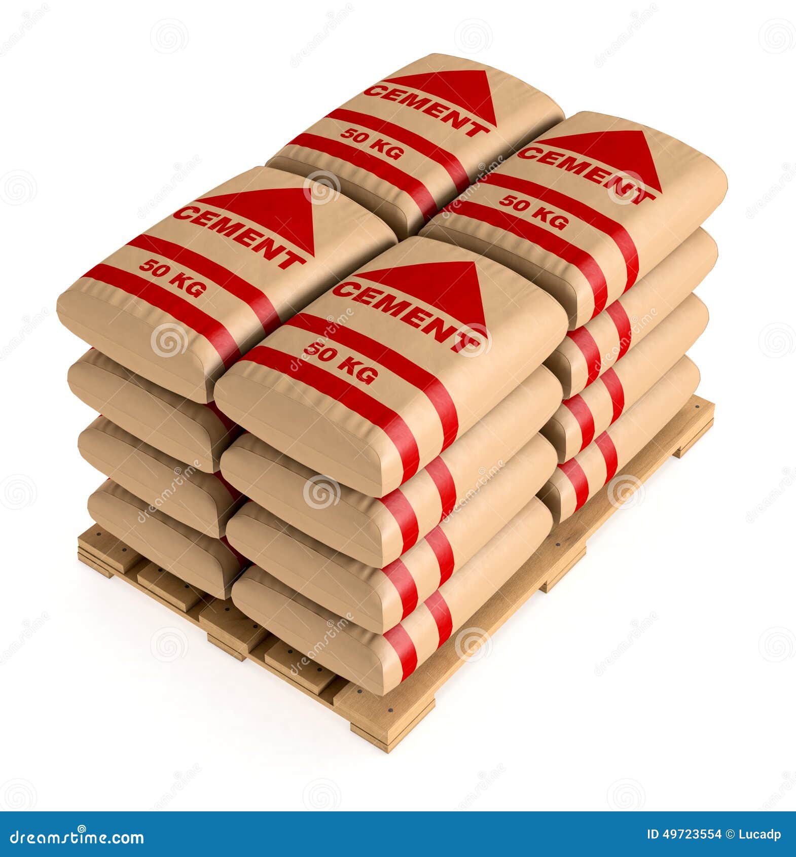 Bags of cement stock illustration. Illustration of render - 49723554