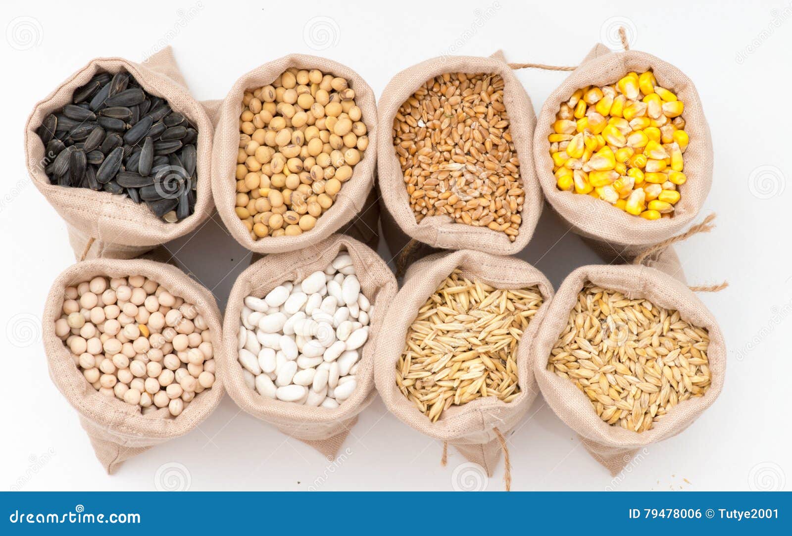 Bags with Cereal Grains Isolated Stock Photo - Image of vegan, food ...