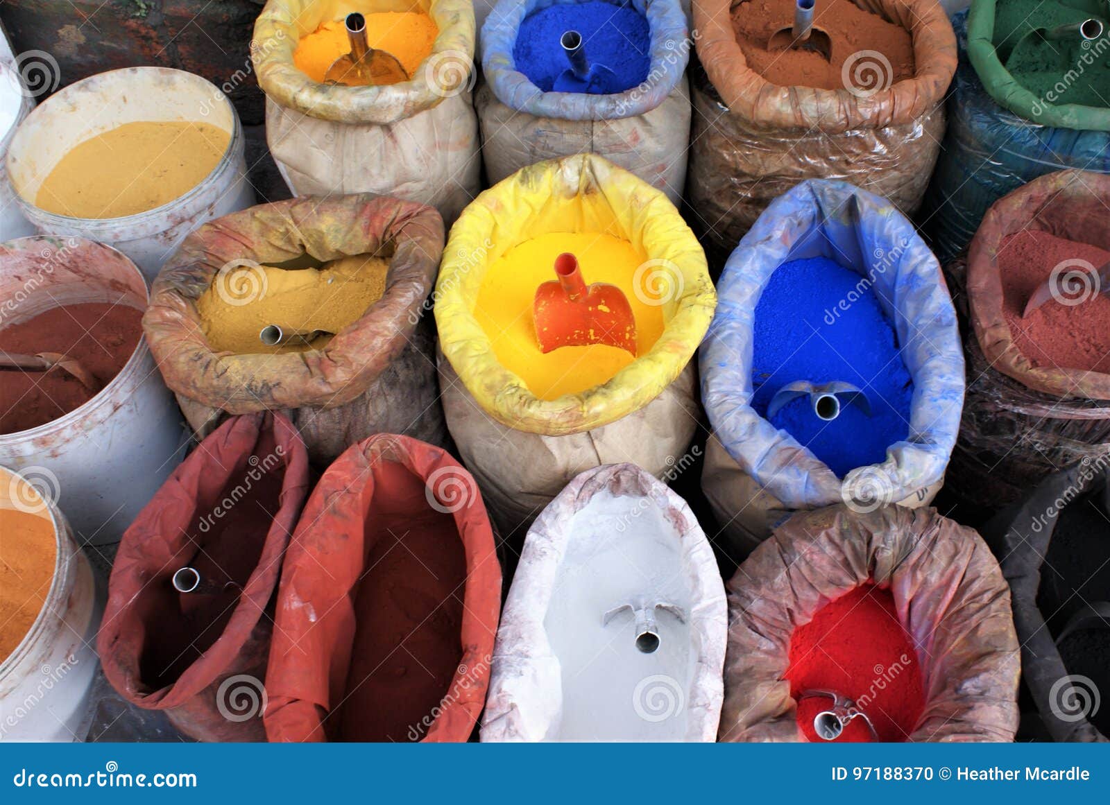 Bags of Dry Paint Colors for Sale Stock Photo - Image of rust, istanbul ...