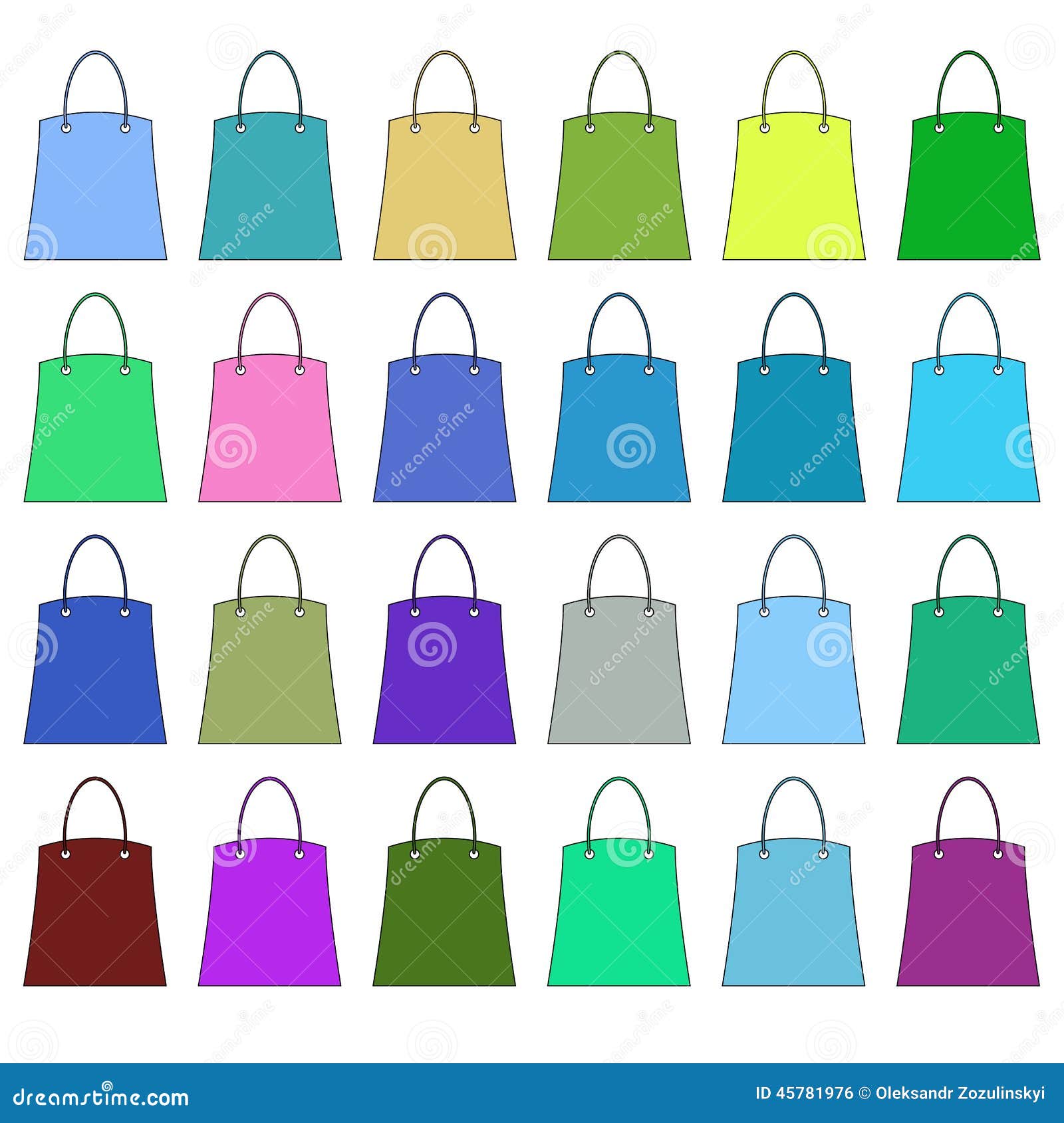Bags Different Colors Raster Stock Illustrations – 2 Bags Different ...