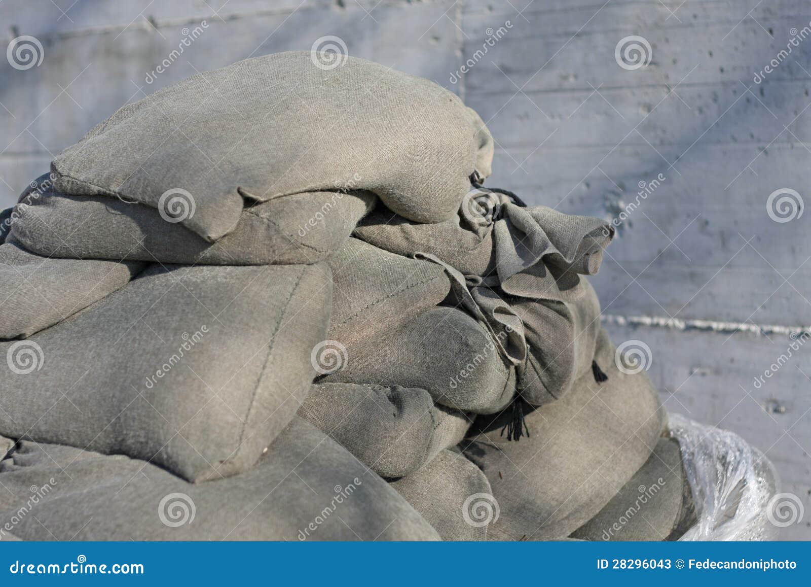 Bags Filled with Sand for the Construction of a Trench in the Wa Stock ...