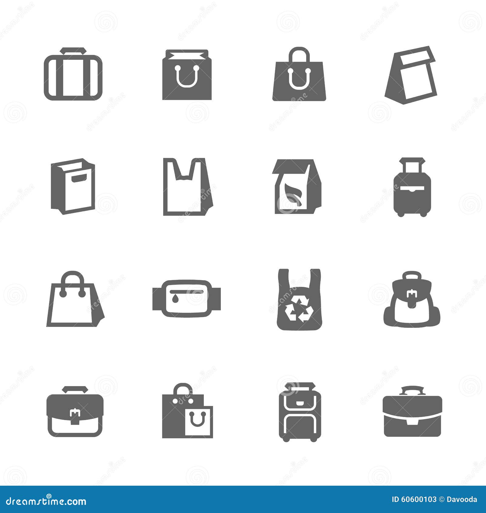 Bags Icons stock illustration. Illustration of packing - 60600103