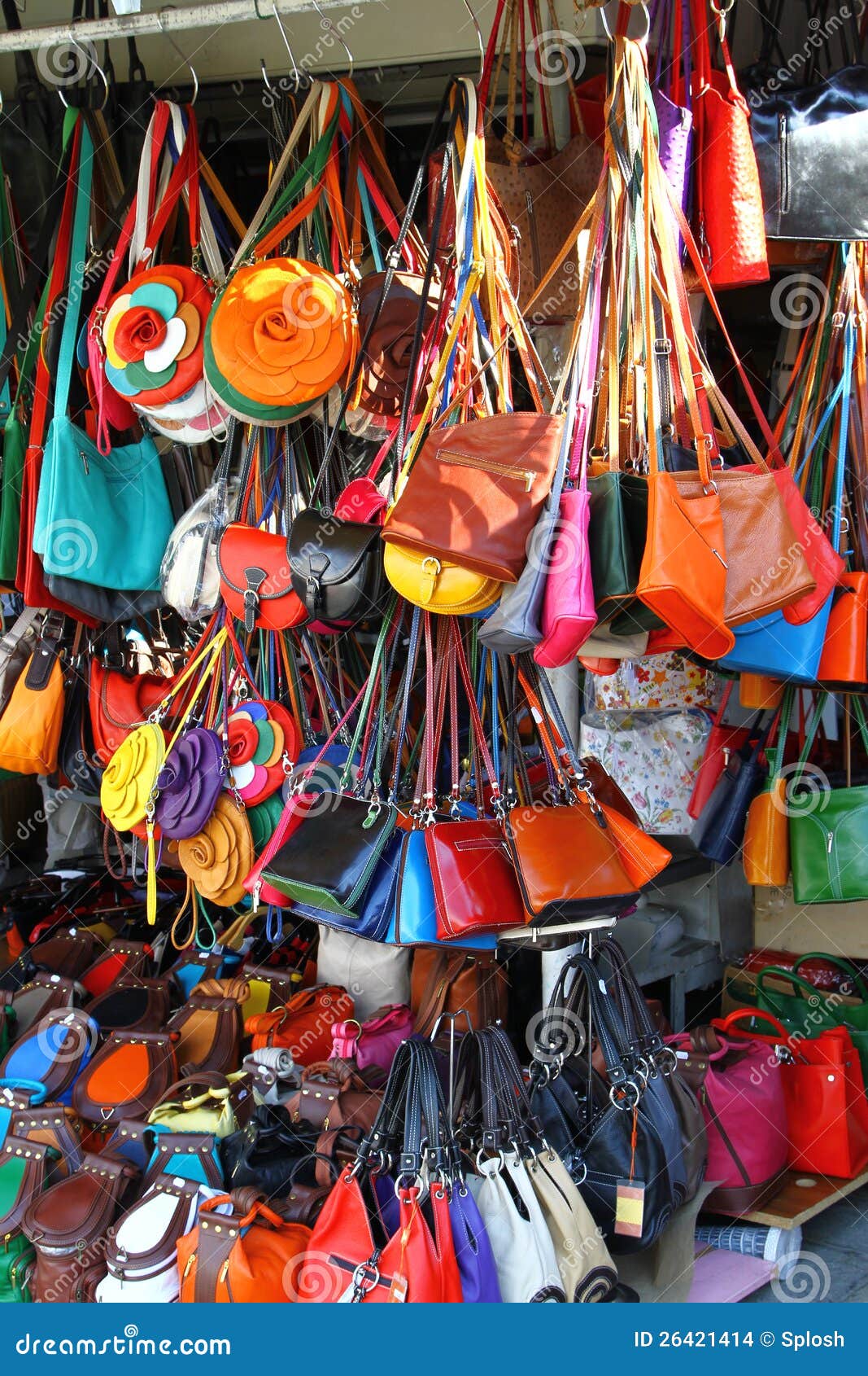 Bags at market stall stock photo. Image of travel, color - 26421414