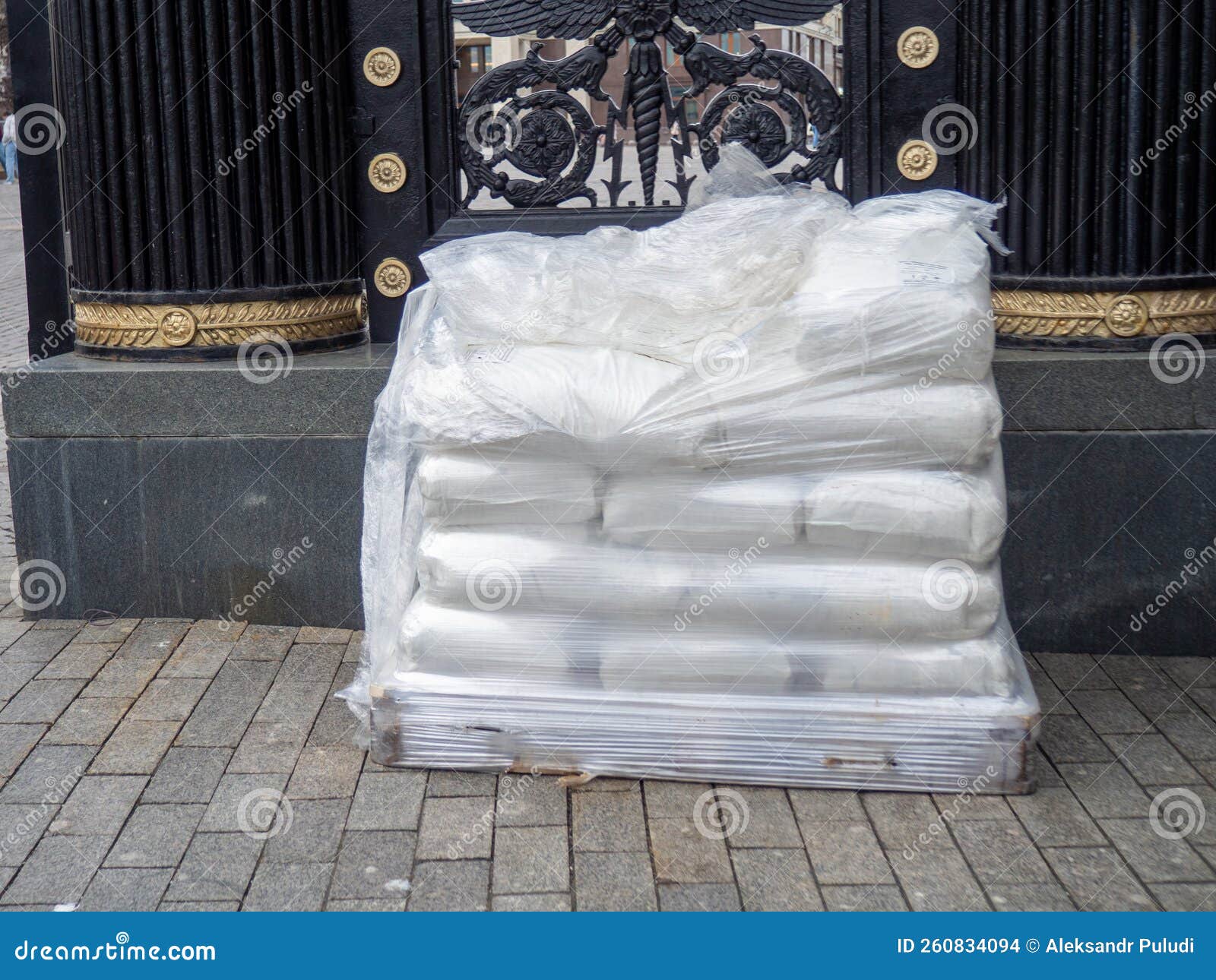 Bags with Material for Construction. Bags with Cement Stock Photo ...