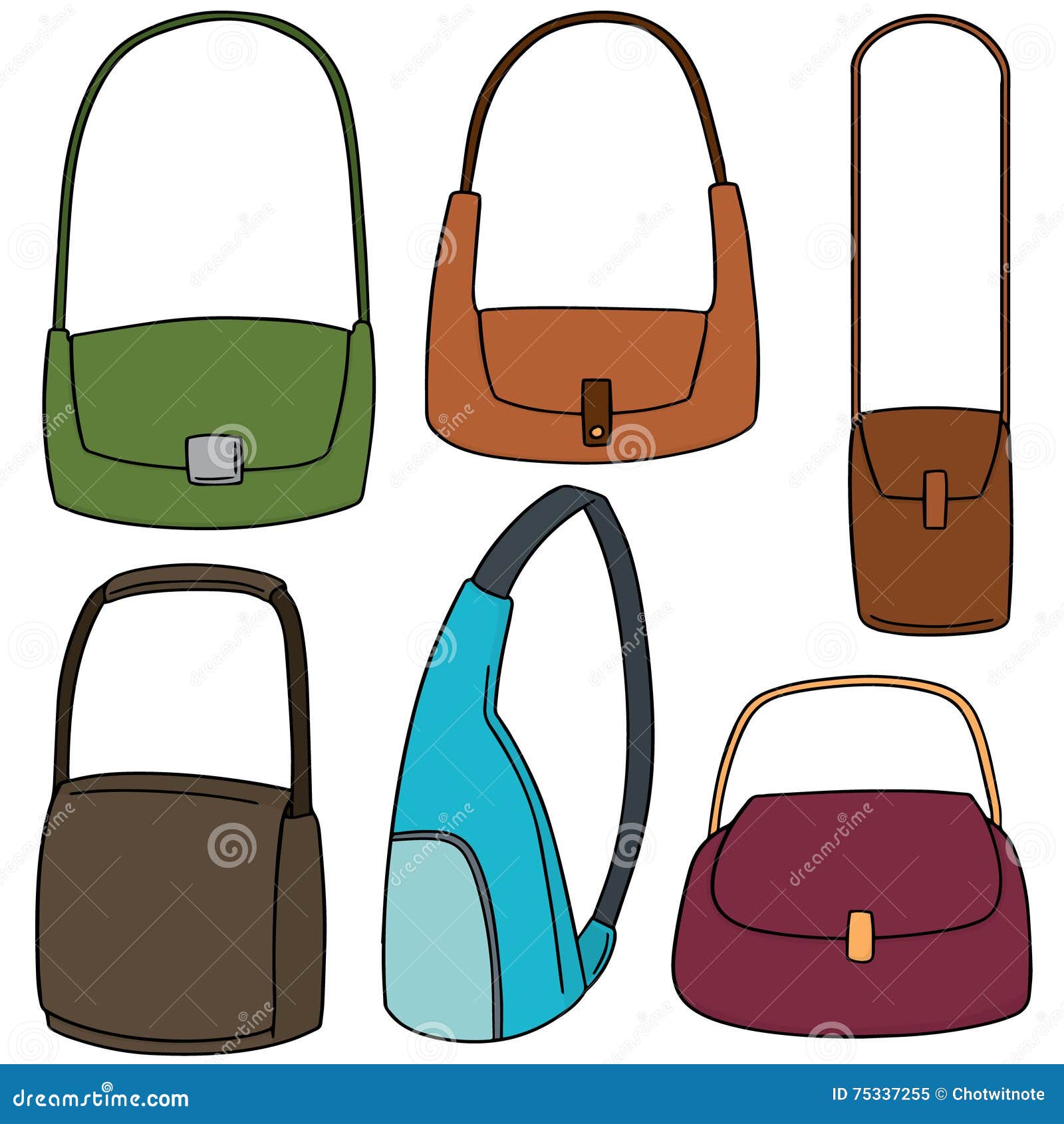 Bags stock vector. Illustration of deco, cute, cartoon - 75337255