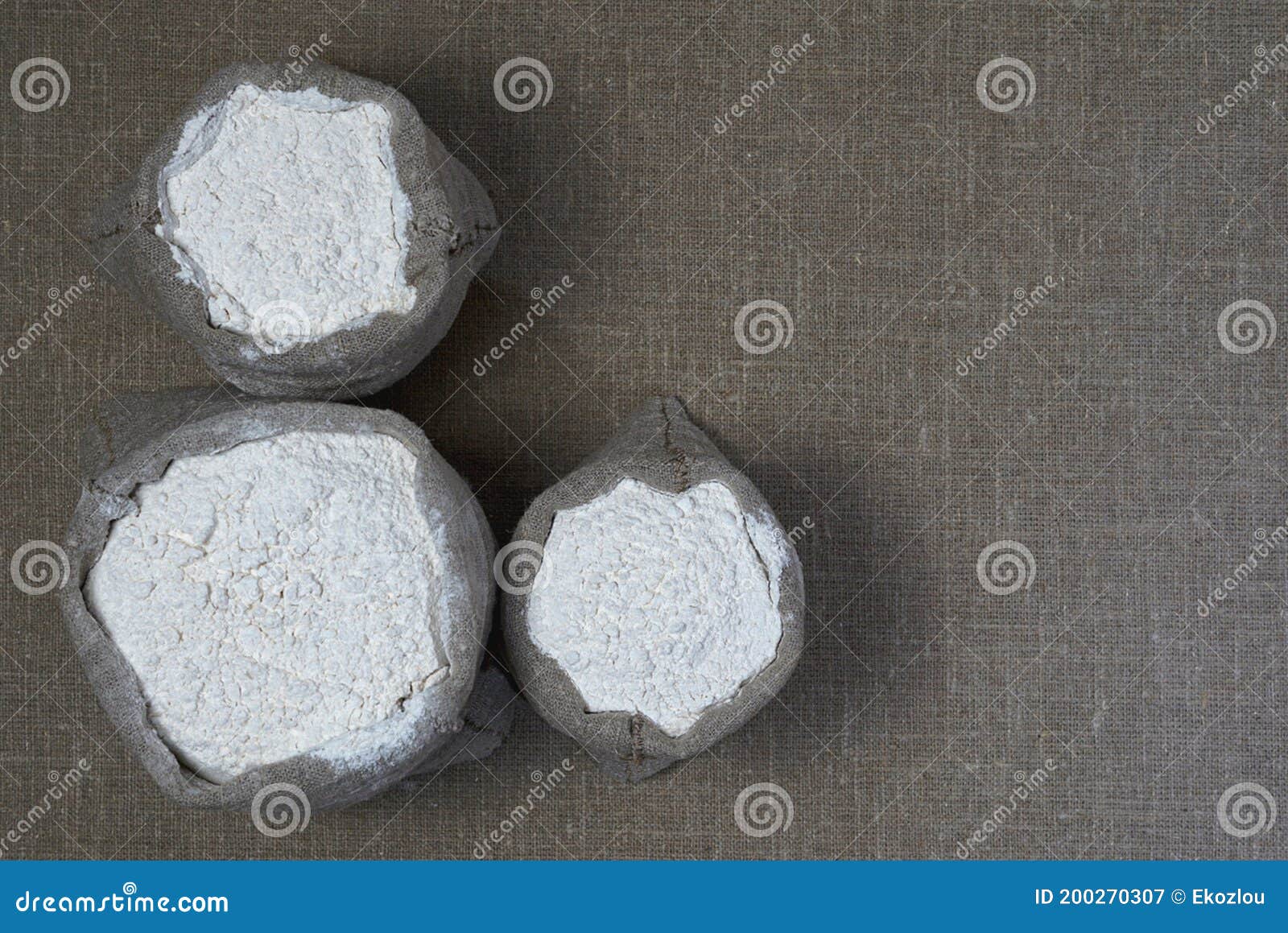 Bags of Wheat Flour. Top View Stock Image - Image of wood, semolina ...