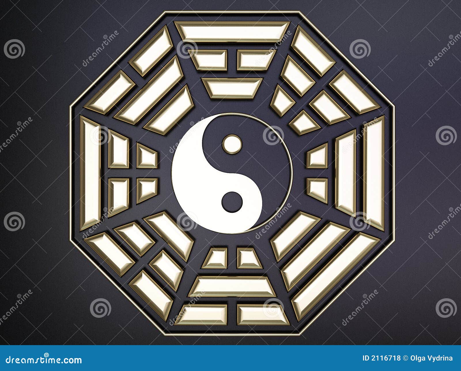 Bagua van de achthoek stock illustratie. Illustration of geïsoleerd ...
