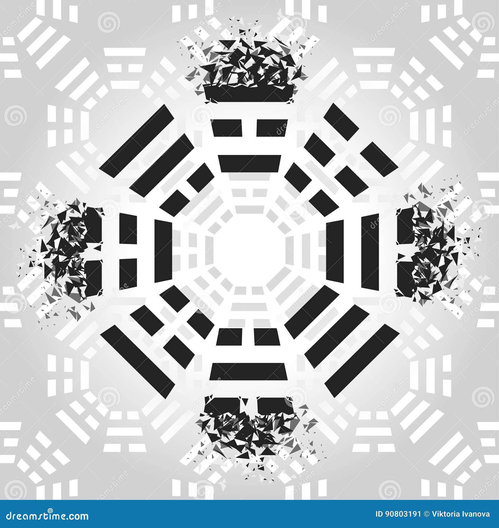 Bagua vector symbol. stock vector. Illustration of icon - 90803191