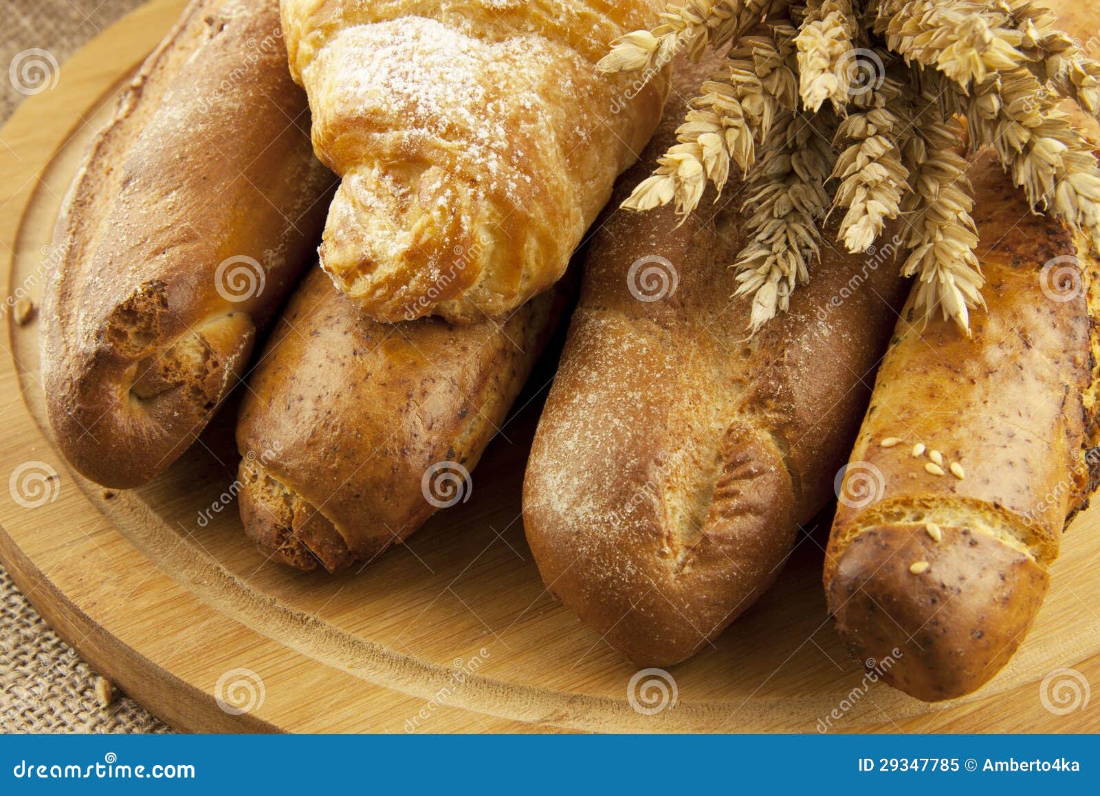 Baguette and croissant stock image. Image of wooden, garlic - 29347785
