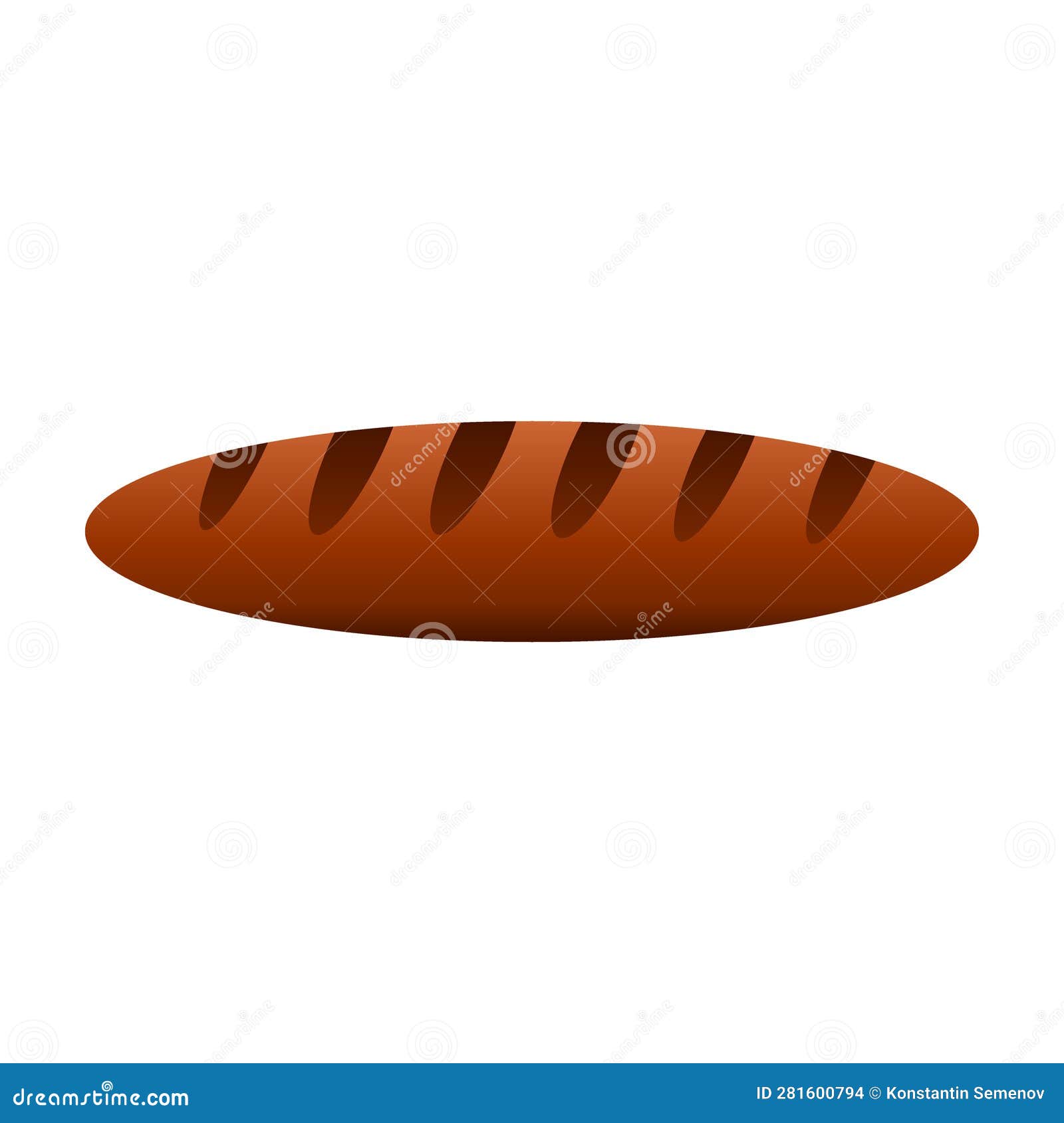 Baguette icon on white stock vector. Illustration of menu - 281600794