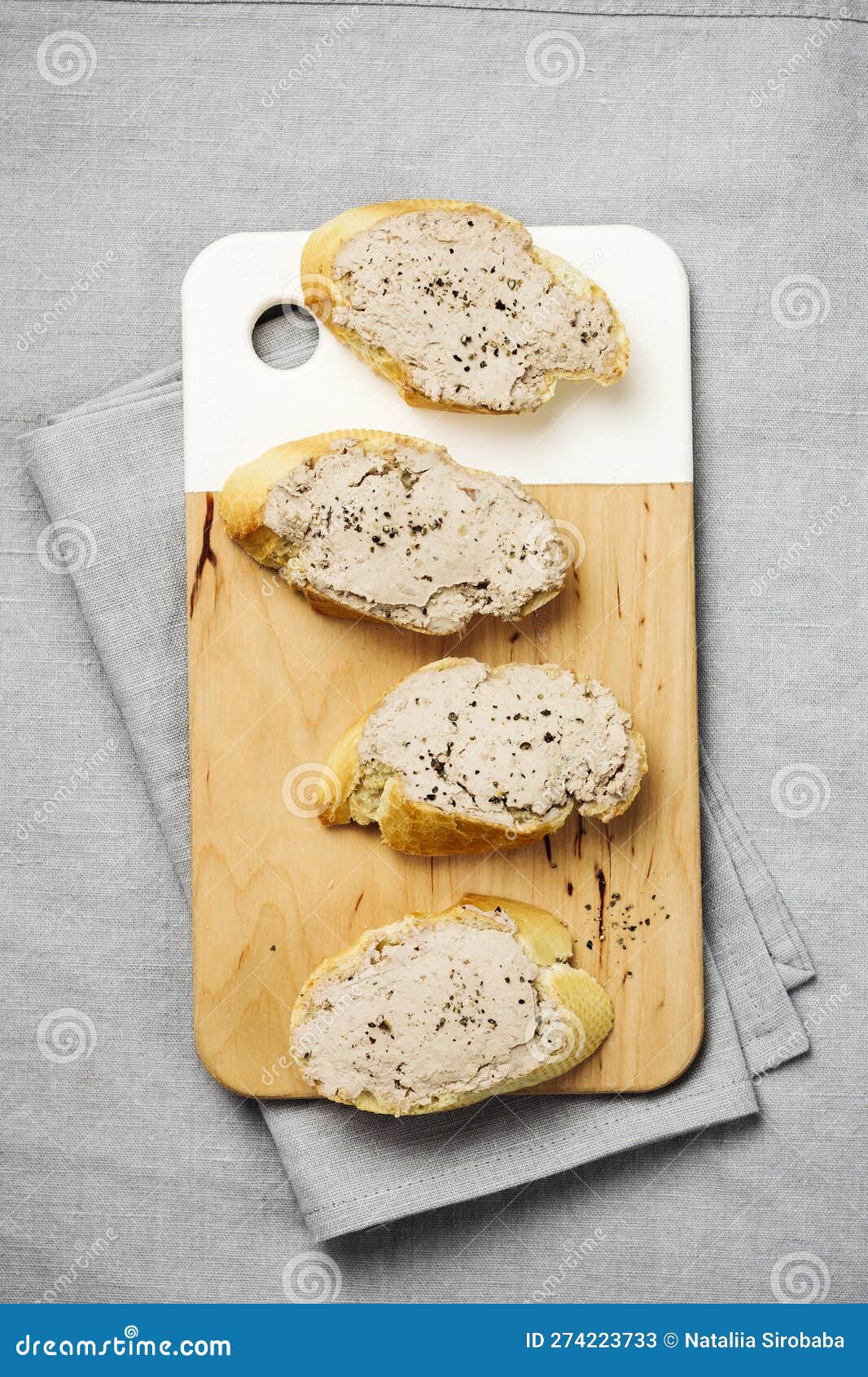 Baguette with liver pate stock image. Image of pate - 274223733