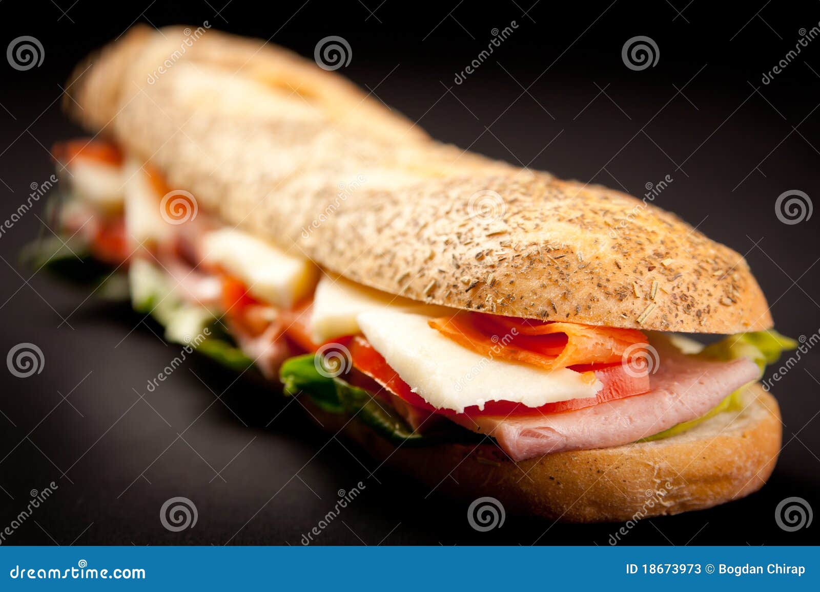 Baguette Sandwich stock image. Image of cheese, fast - 18673973