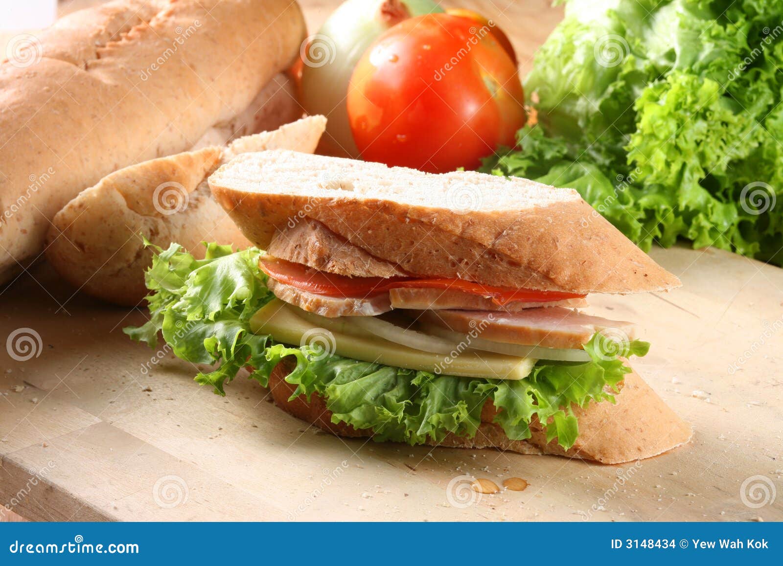 Baguette sandwich stock photo. Image of fruits, meal, break - 3148434