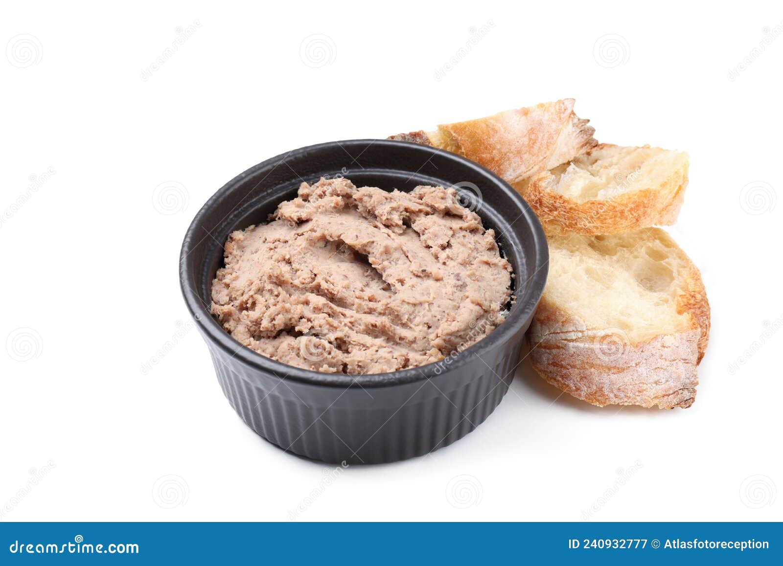 Baguette Slices and Pate Isolated on White Background Stock Image ...