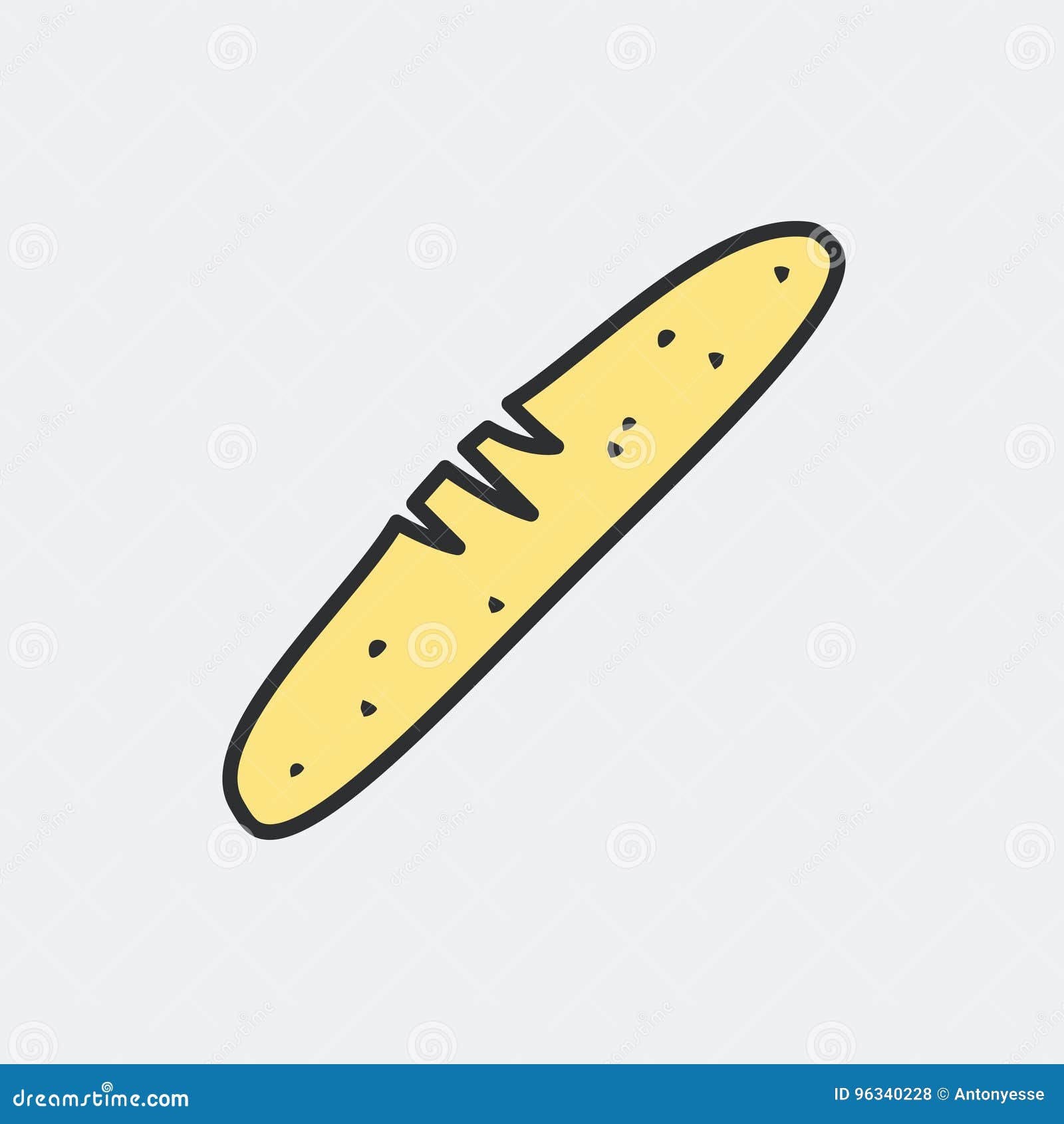 Baguette symbol concept. stock vector. Illustration of market - 96340228