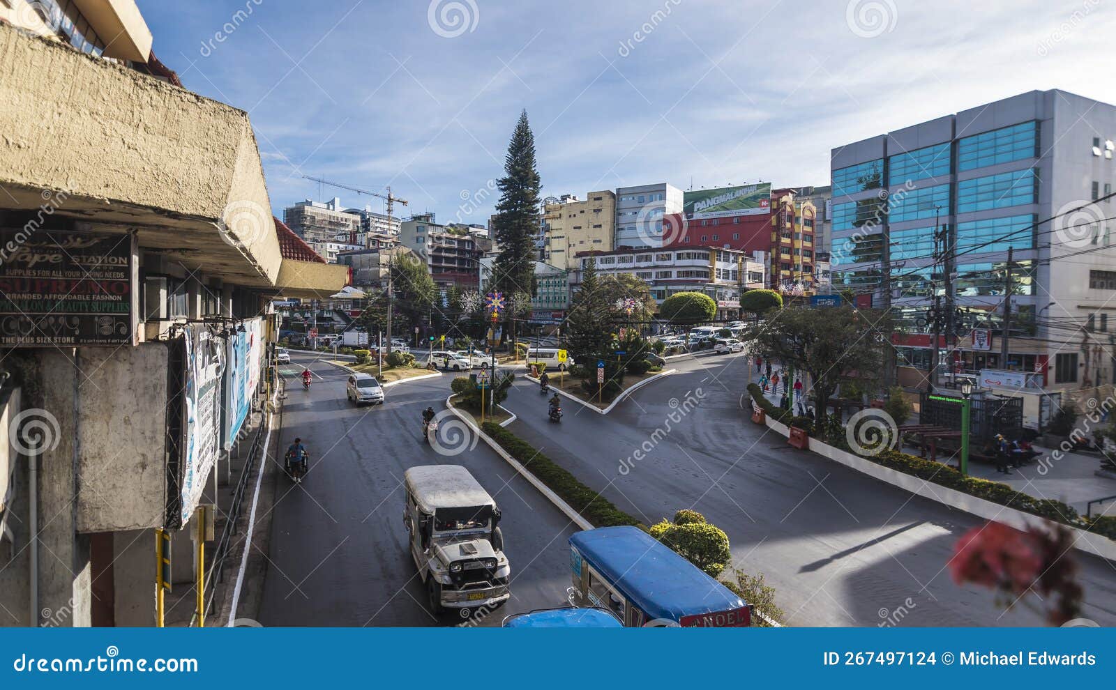 Baguio City, Philippines - Downtown Baguio As Seen From An Overpass ... Baguio City, Philippines - Downtown Baguio As Seen From An Overpass ...
