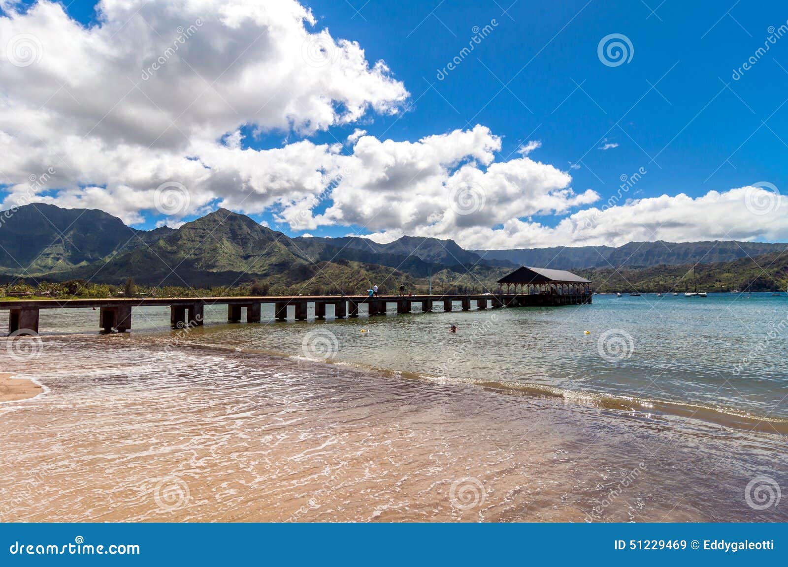 Bahía De Hanalei, Isla De Kauai - Hawaii Imagen de archivo editorial ...