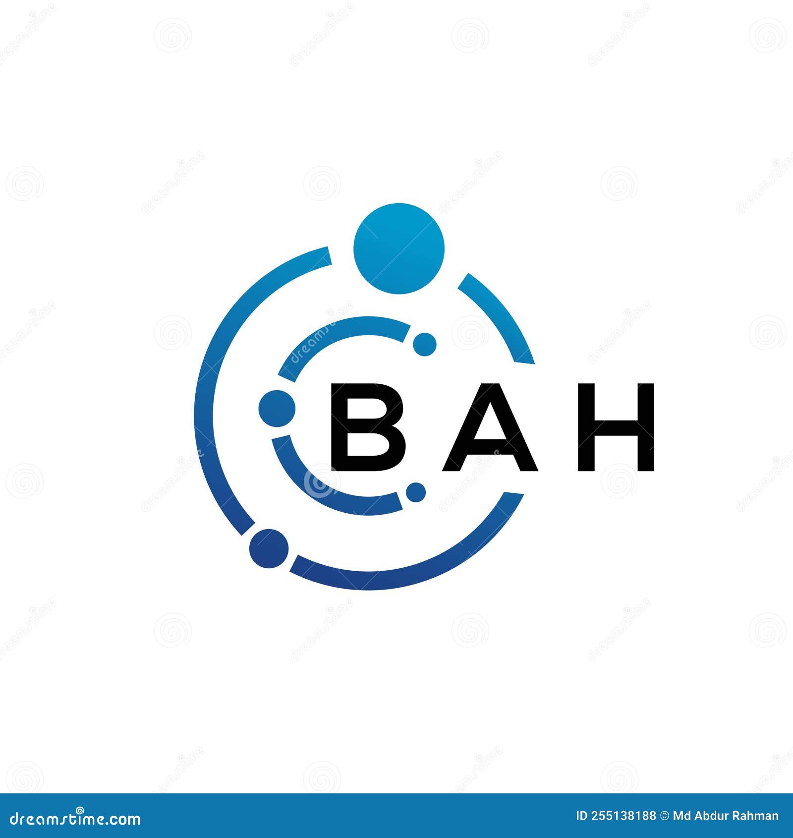 BAH Letter Logo Design On Black Background. BAH Creative Initials ...