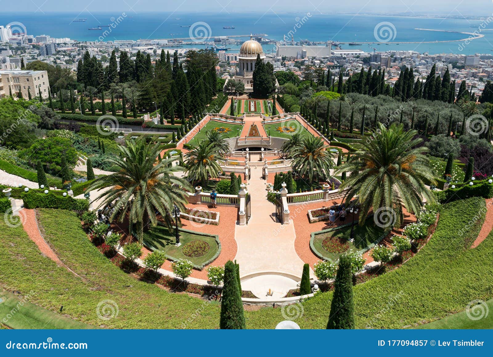 Bahai Gardens in Haifa stock image. Image of haifa, garden - 177094857
