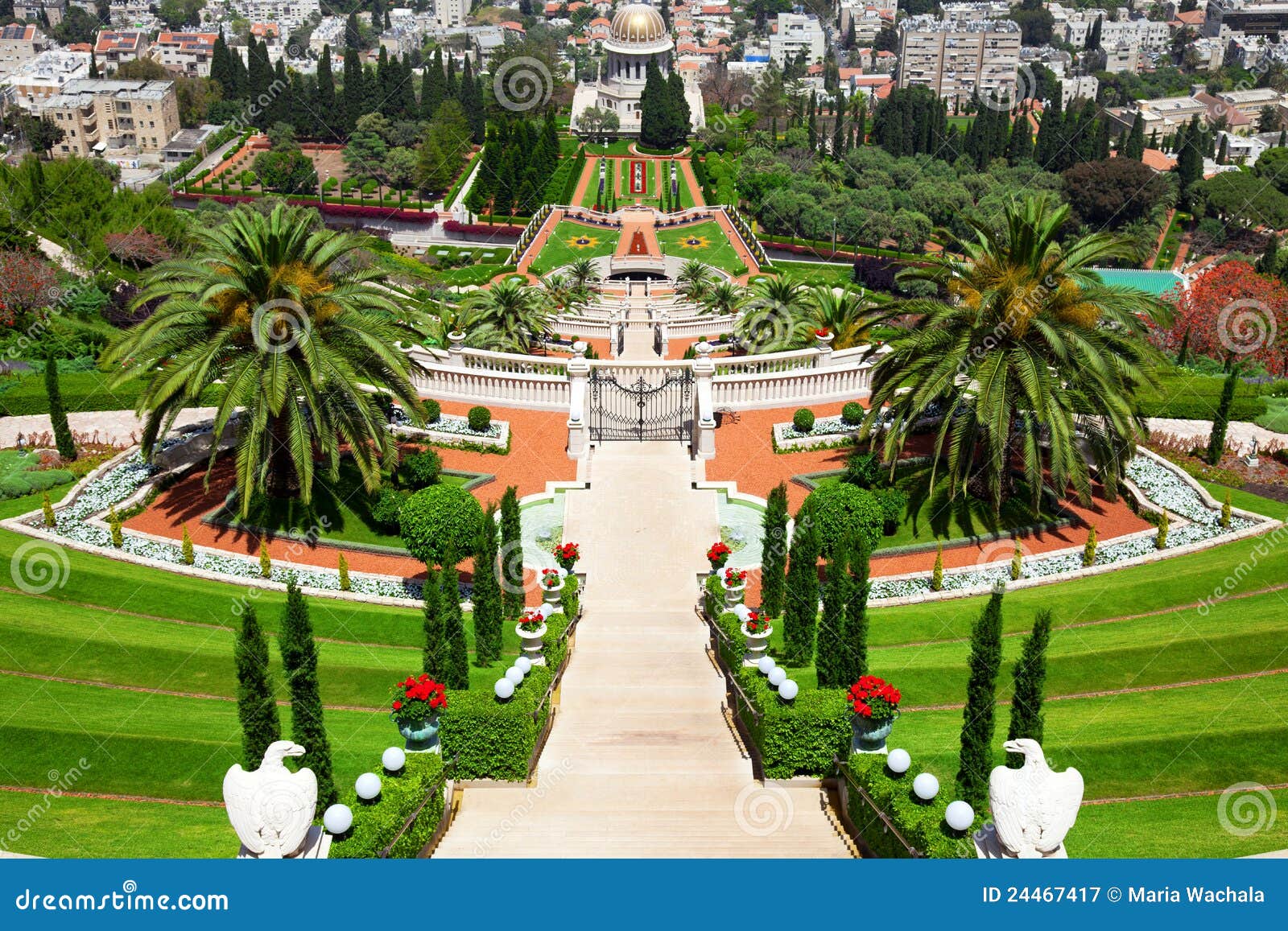 Bahai Gardens in Haifa Israel. Stock Image - Image of church ...