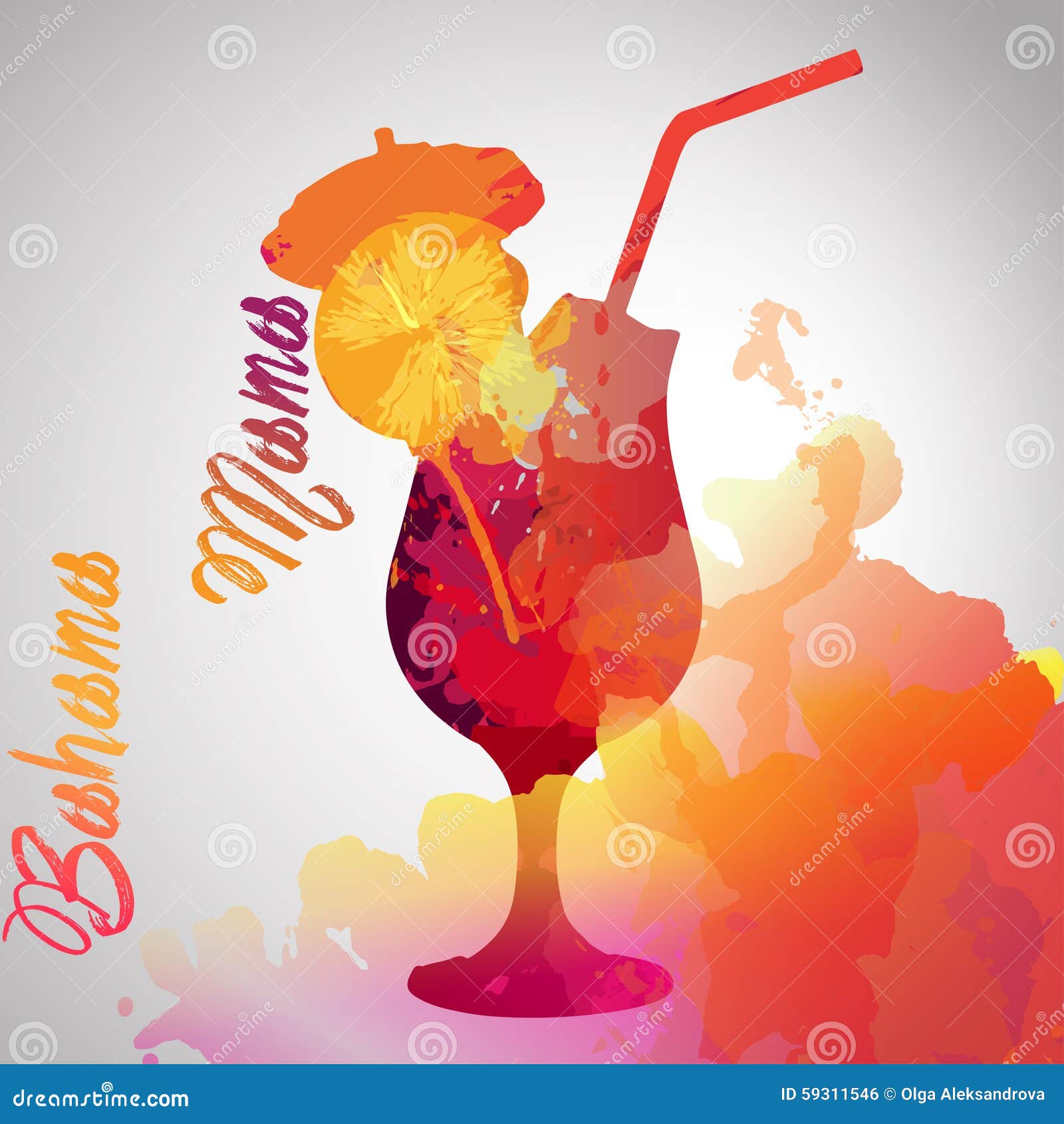 Bahama Mama with Color Splash Stock Vector - Illustration of mama ...