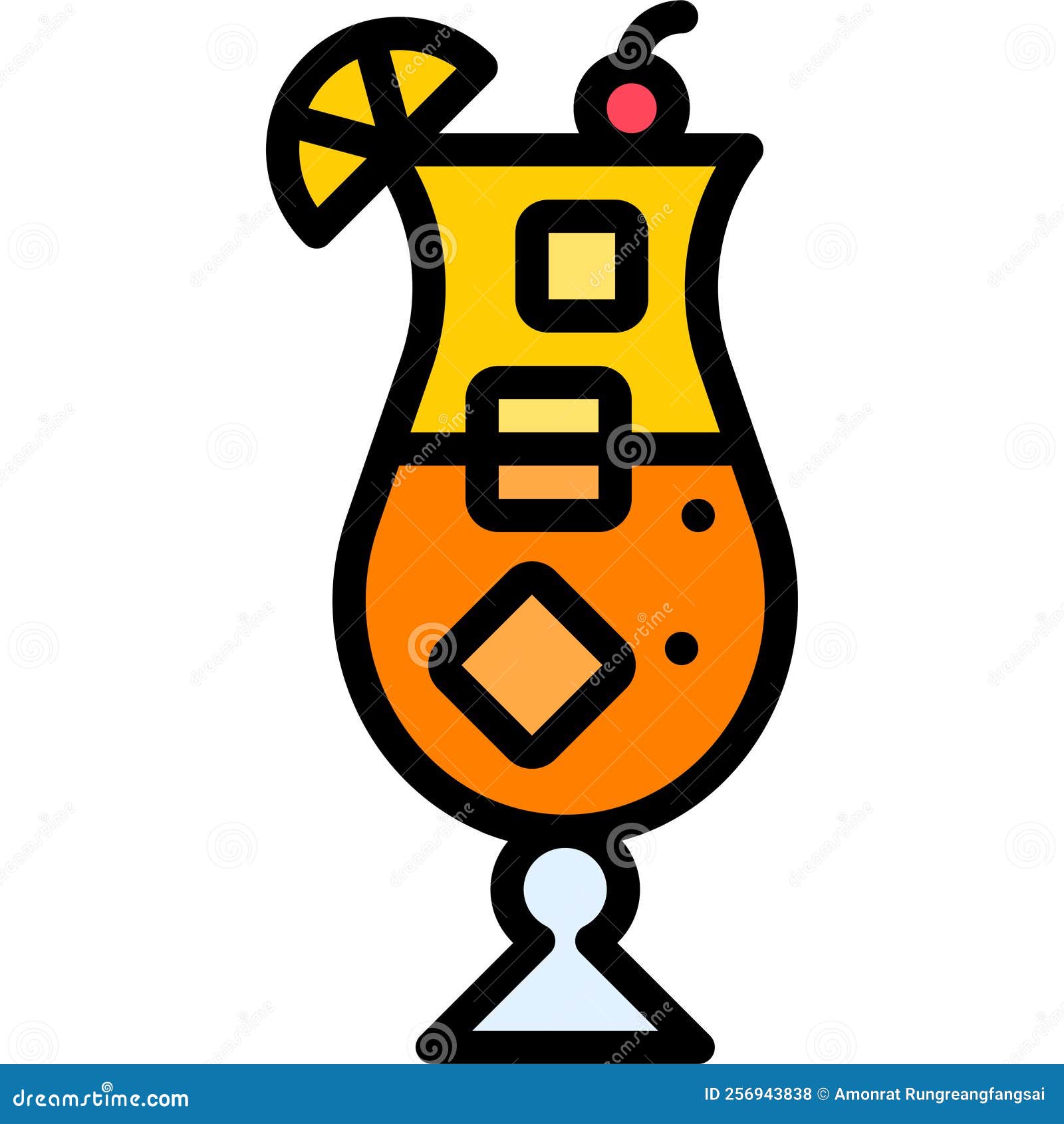 Bahama Mama Icon, Alcoholic Mixed Drink Vector Stock Vector ...