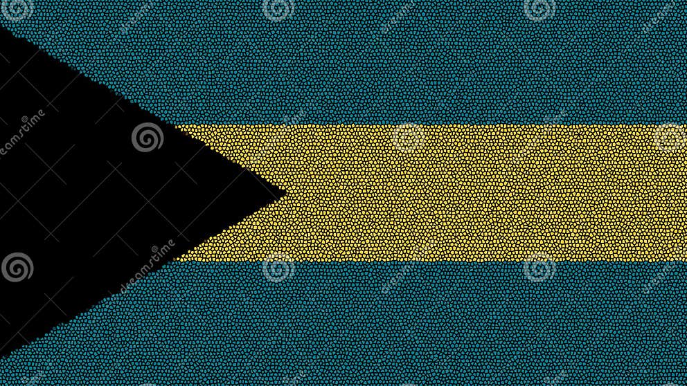 Bahamas Flag in an Abstract Mosaic Style, Creative Geometric Tile ...