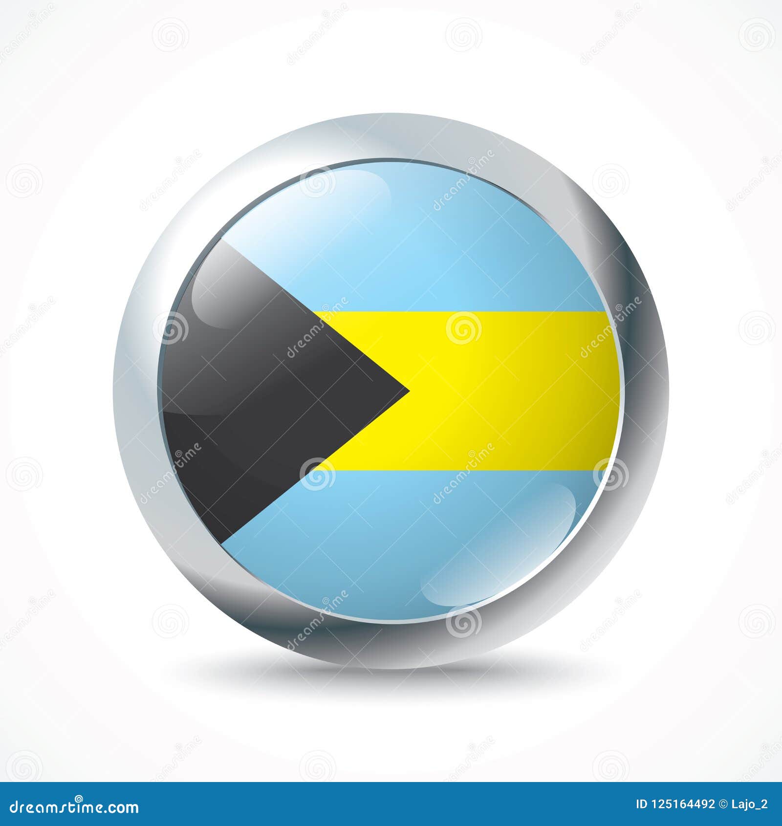 Bahamas flag button stock vector. Illustration of north - 125164492