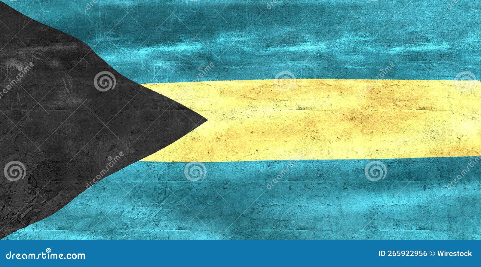 Bahamas Flag - Realistic Waving Fabric Flag Stock Illustration ...