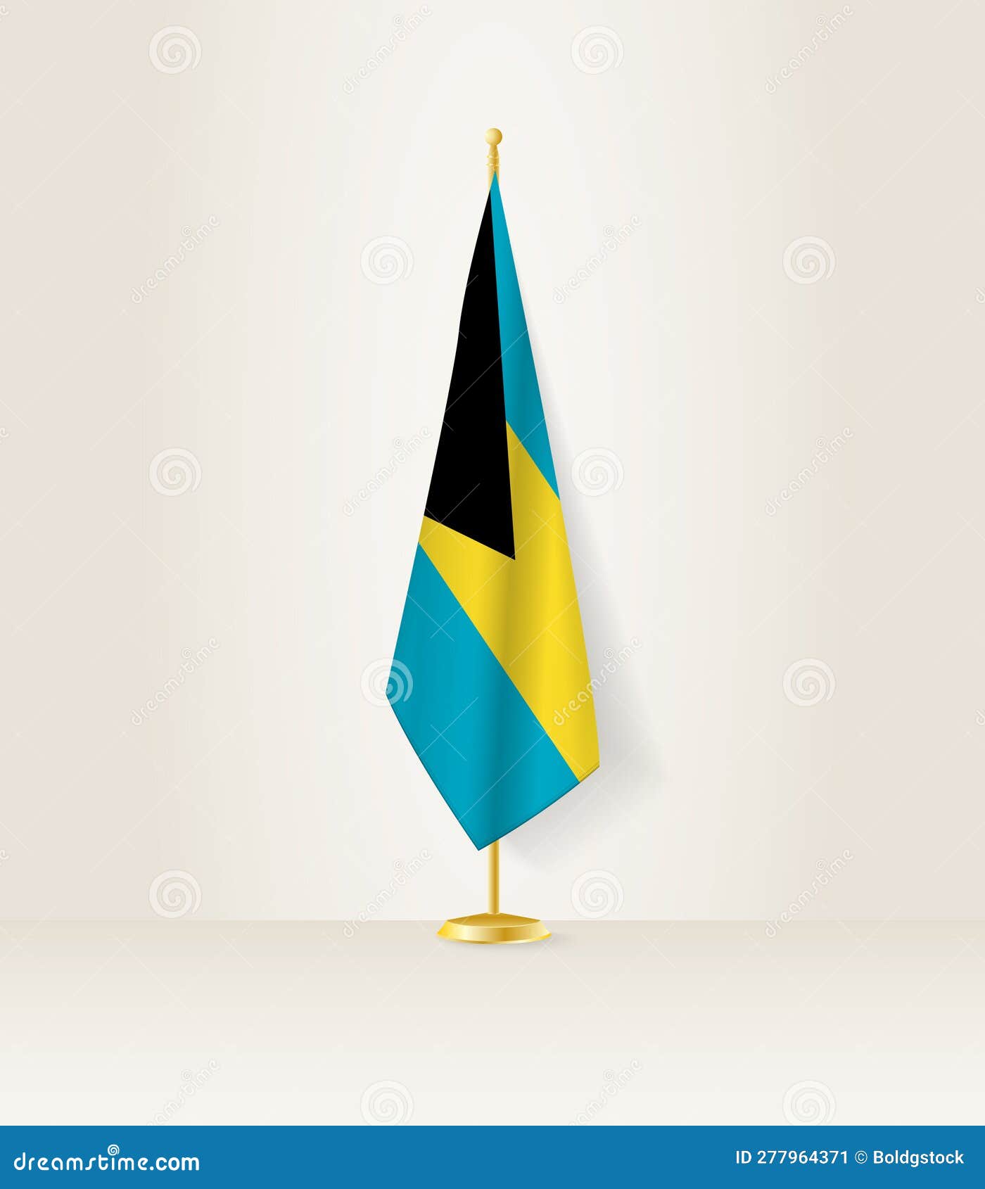 The Bahamas Flag on a Flag Stand Stock Vector - Illustration of stand ...