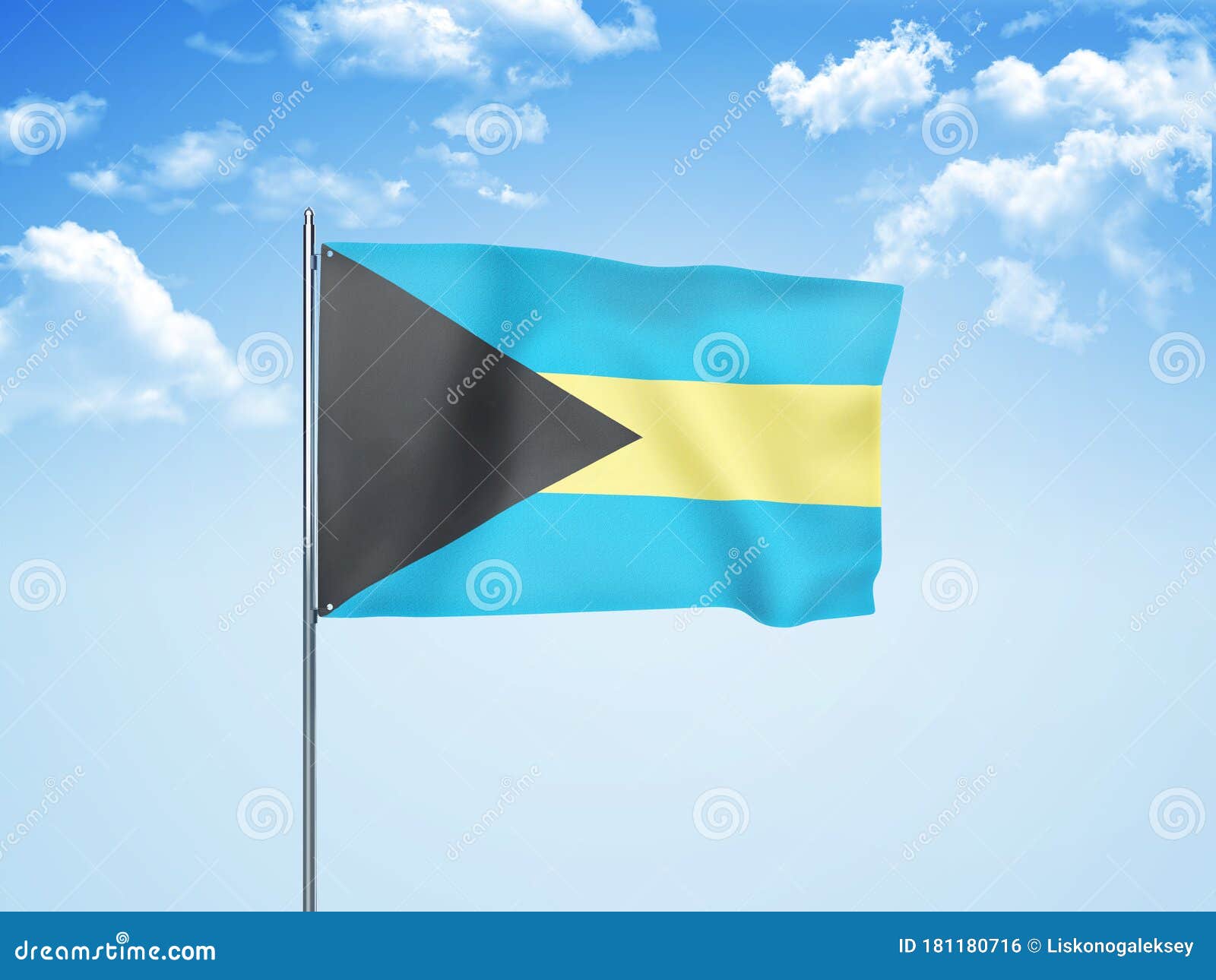 Bahamas Flag Illustration. Futuristic Bahamian Flag Graphic With ...